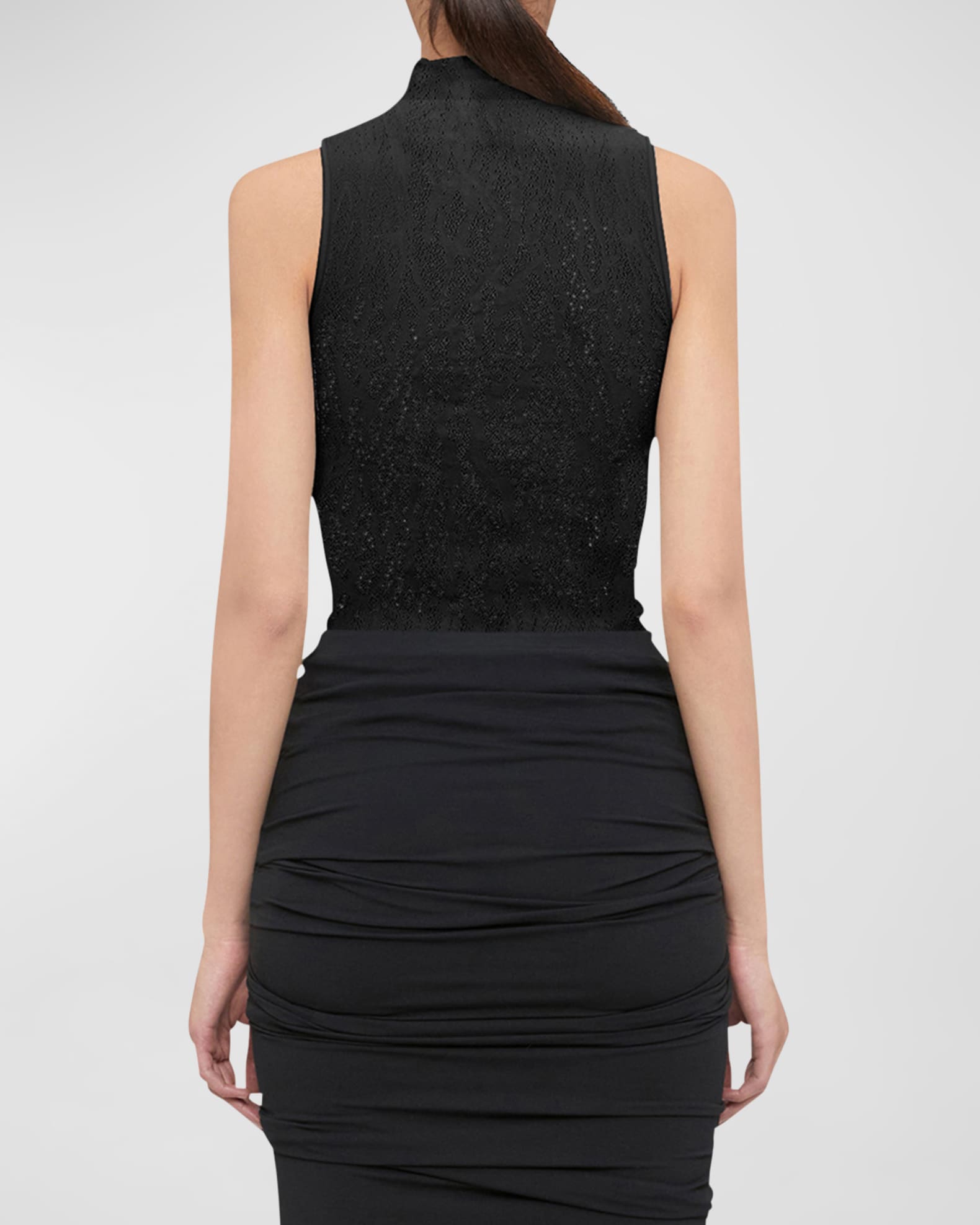 Wolford Snake Lace Sleeveless Turtleneck Top | Neiman Marcus
