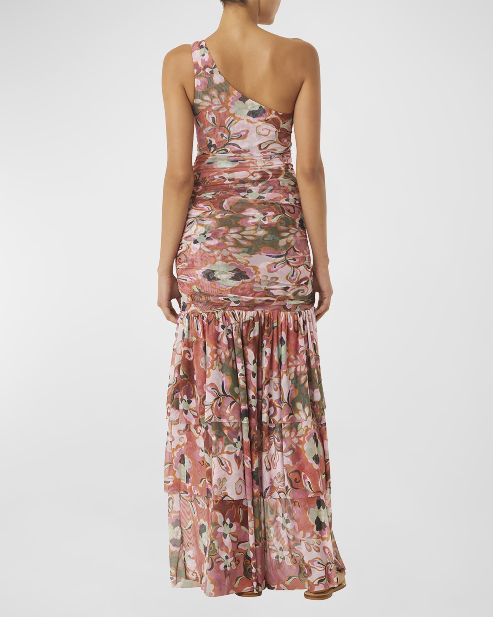 MISA Los Angeles Alethea One-Shoulder Tiered Maxi Dress | Neiman Marcus