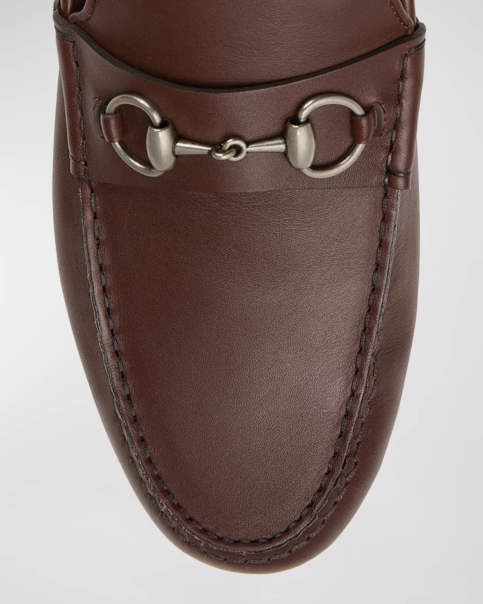 Gucci Men's Byorn Horsebit Leather Drivers | Neiman Marcus