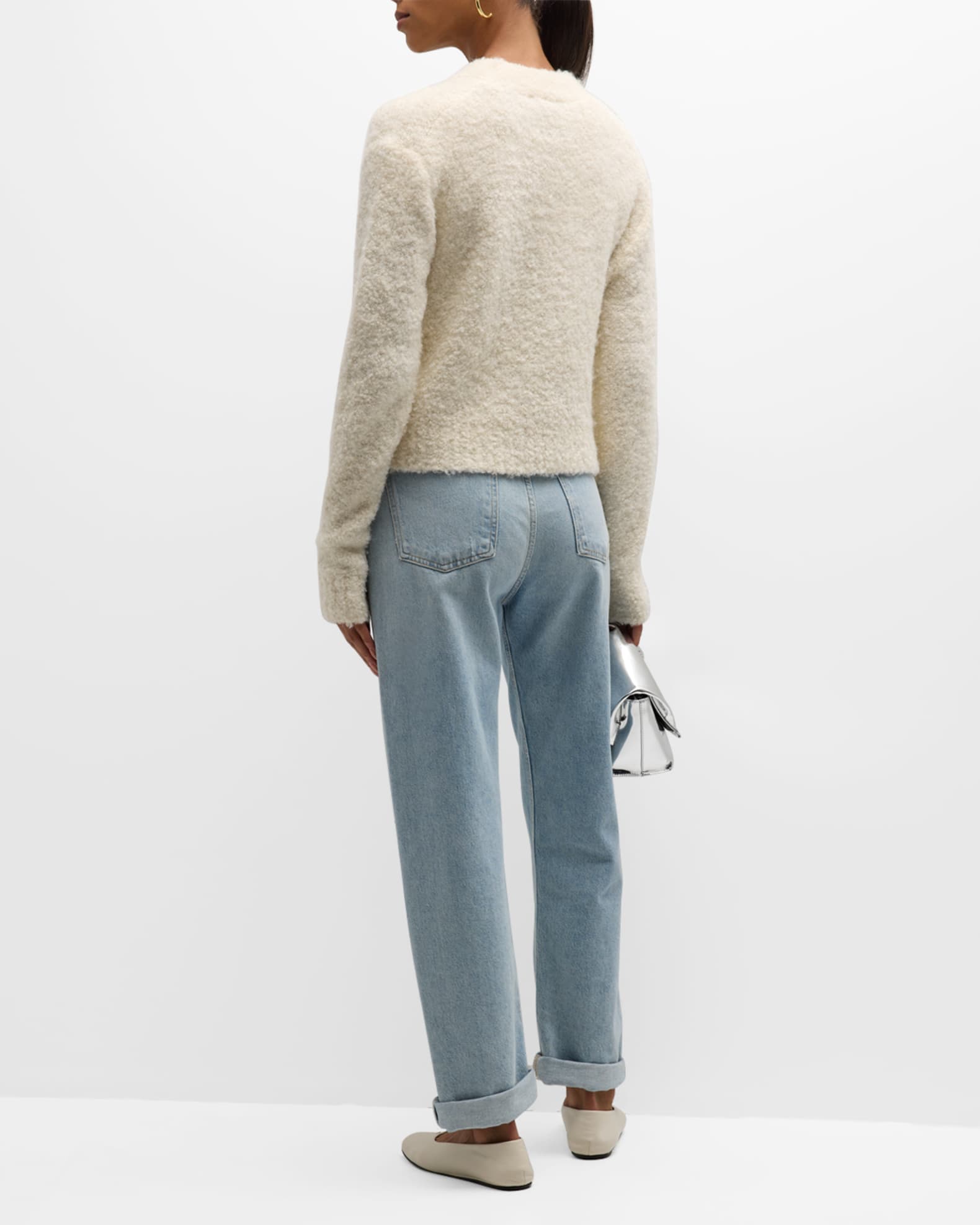 ATM Anthony Thomas Melillo Wool-Blend Boucle Cropped Cardigan | Neiman ...