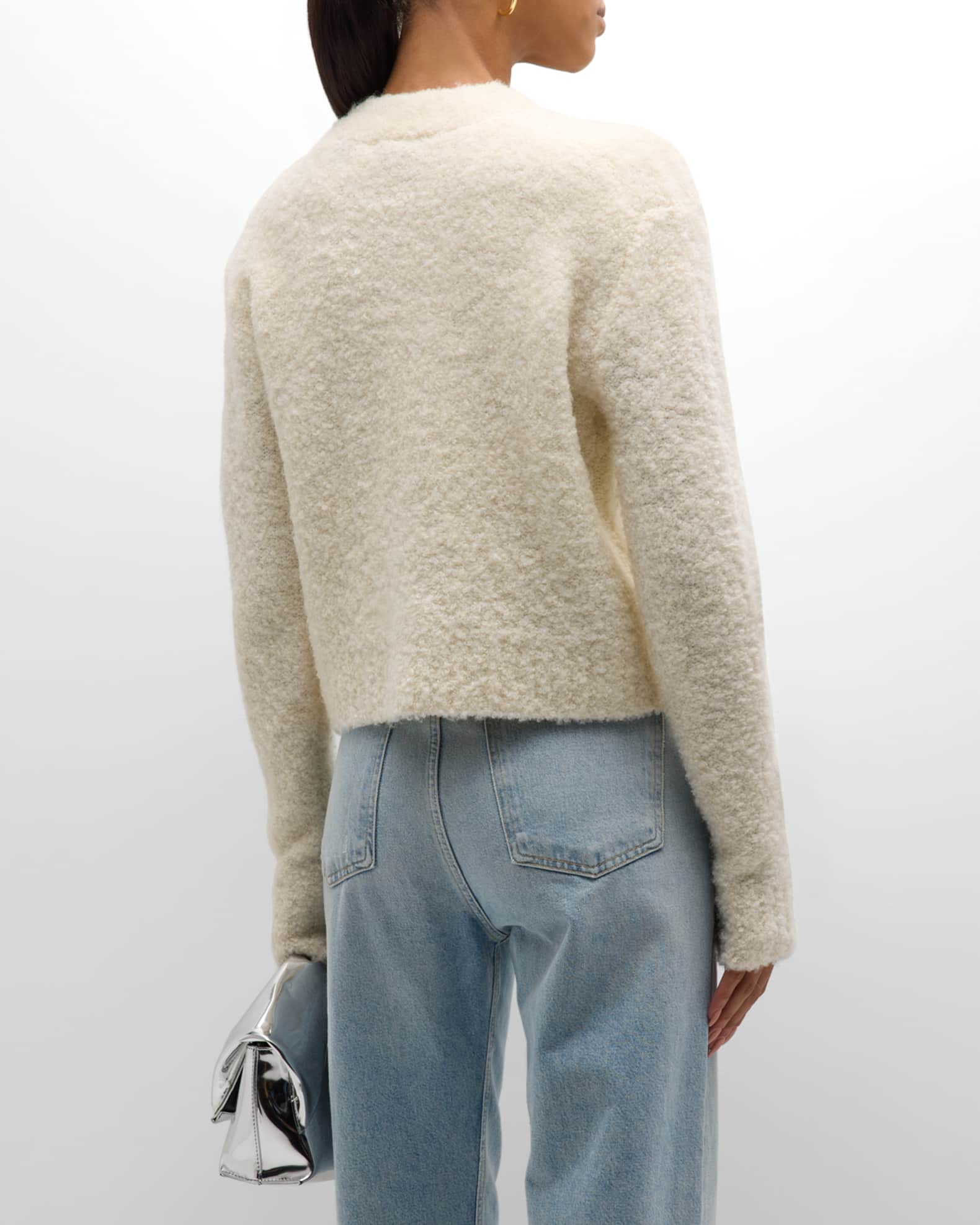 ATM Anthony Thomas Melillo Wool-Blend Boucle Cropped Cardigan | Neiman ...