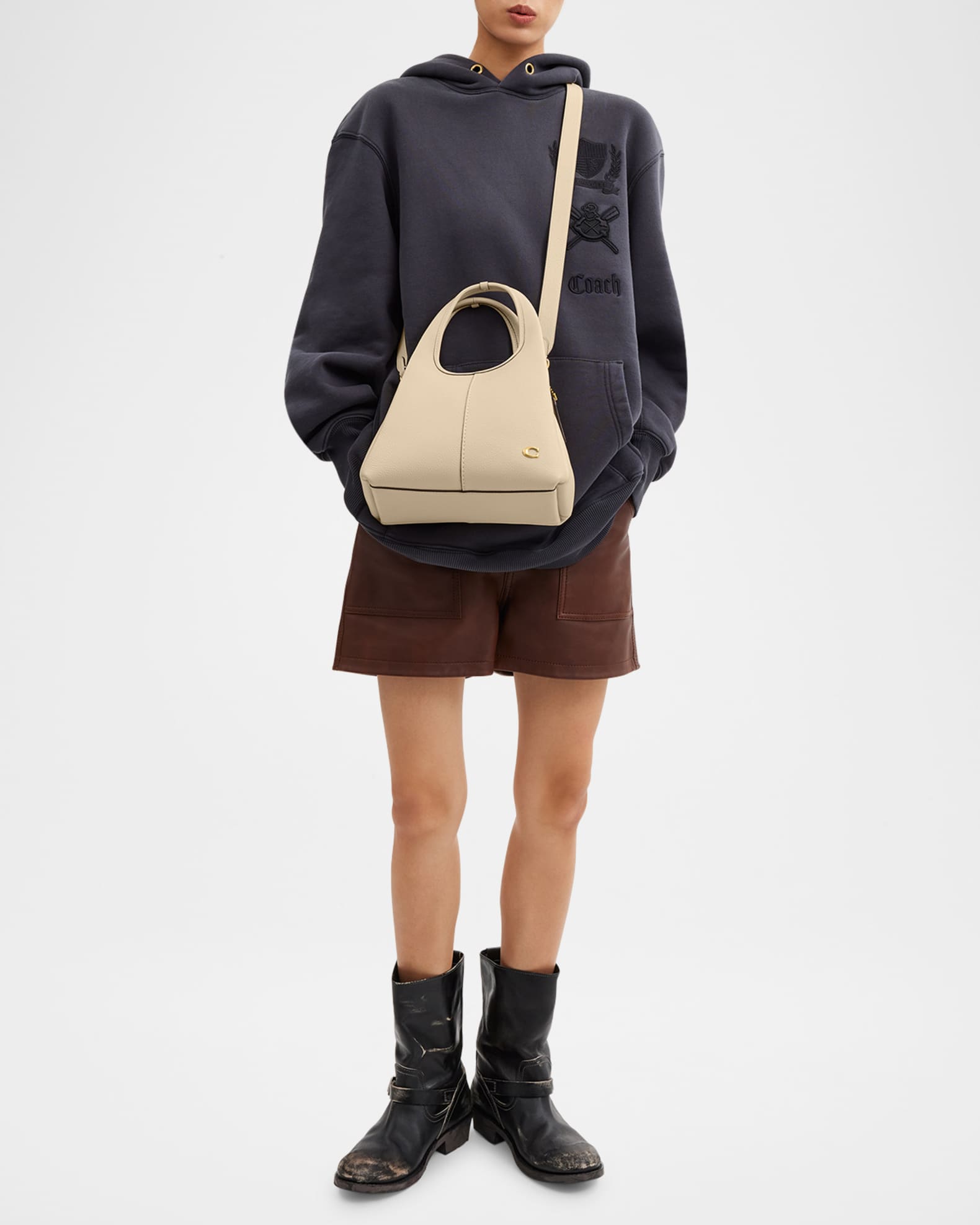 Coach Lana 23 Pebbled Leather Shoulder Bag | Neiman Marcus
