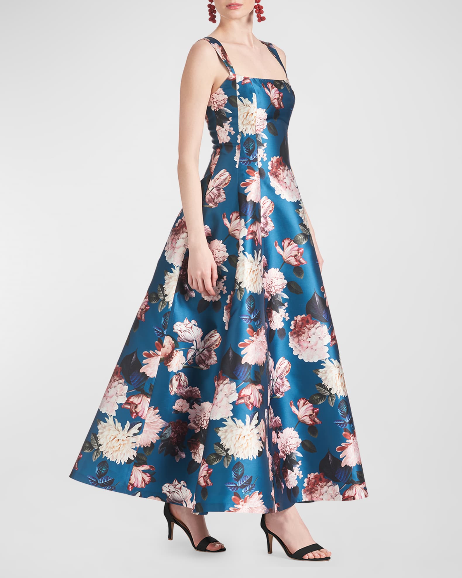 Sachin & Babi Audrey Sleeveless Floral-Print Mikado Gown | Neiman Marcus