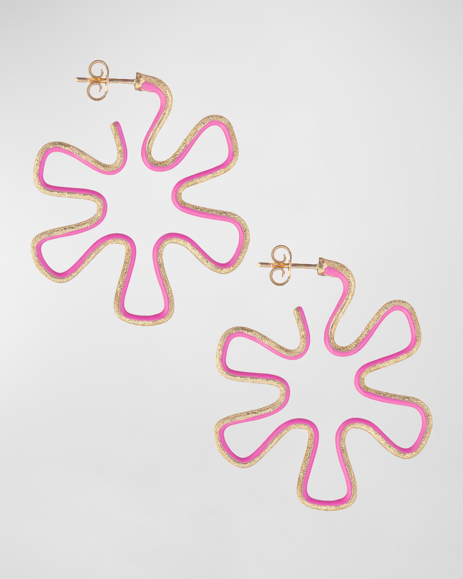Bea Bongiasca Margherita Two-Tone Hoop Earrings | Neiman Marcus