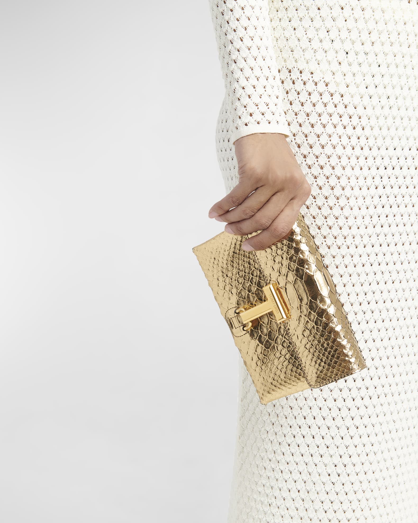 TOM FORD Monarch Mini Bag in Laminated Stamped Python Leather | Neiman ...