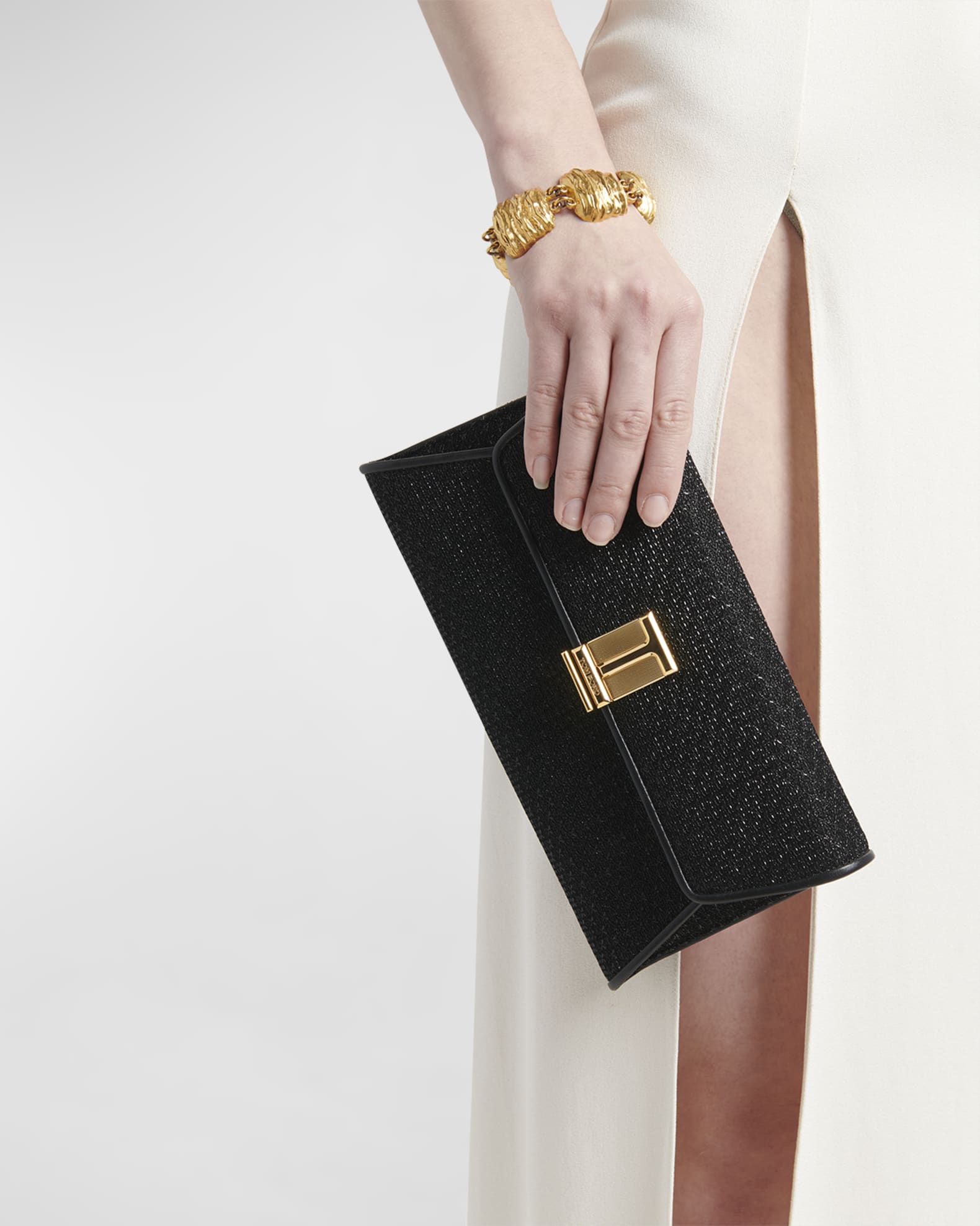 TOM FORD Nobile Clutch in Textured Fabric | Neiman Marcus
