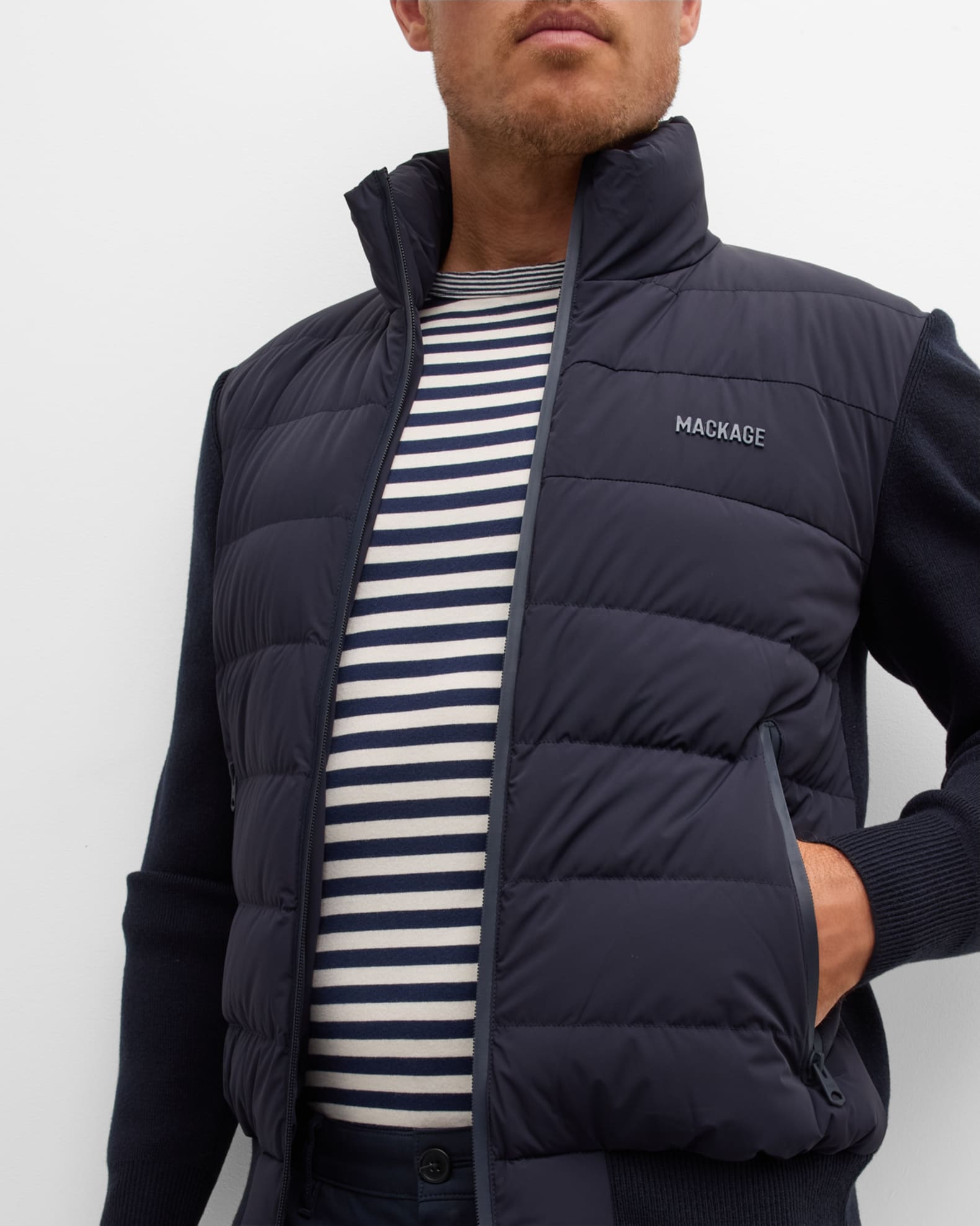 Mackage Men's Haney City Hybrid Down Jacket | Neiman Marcus