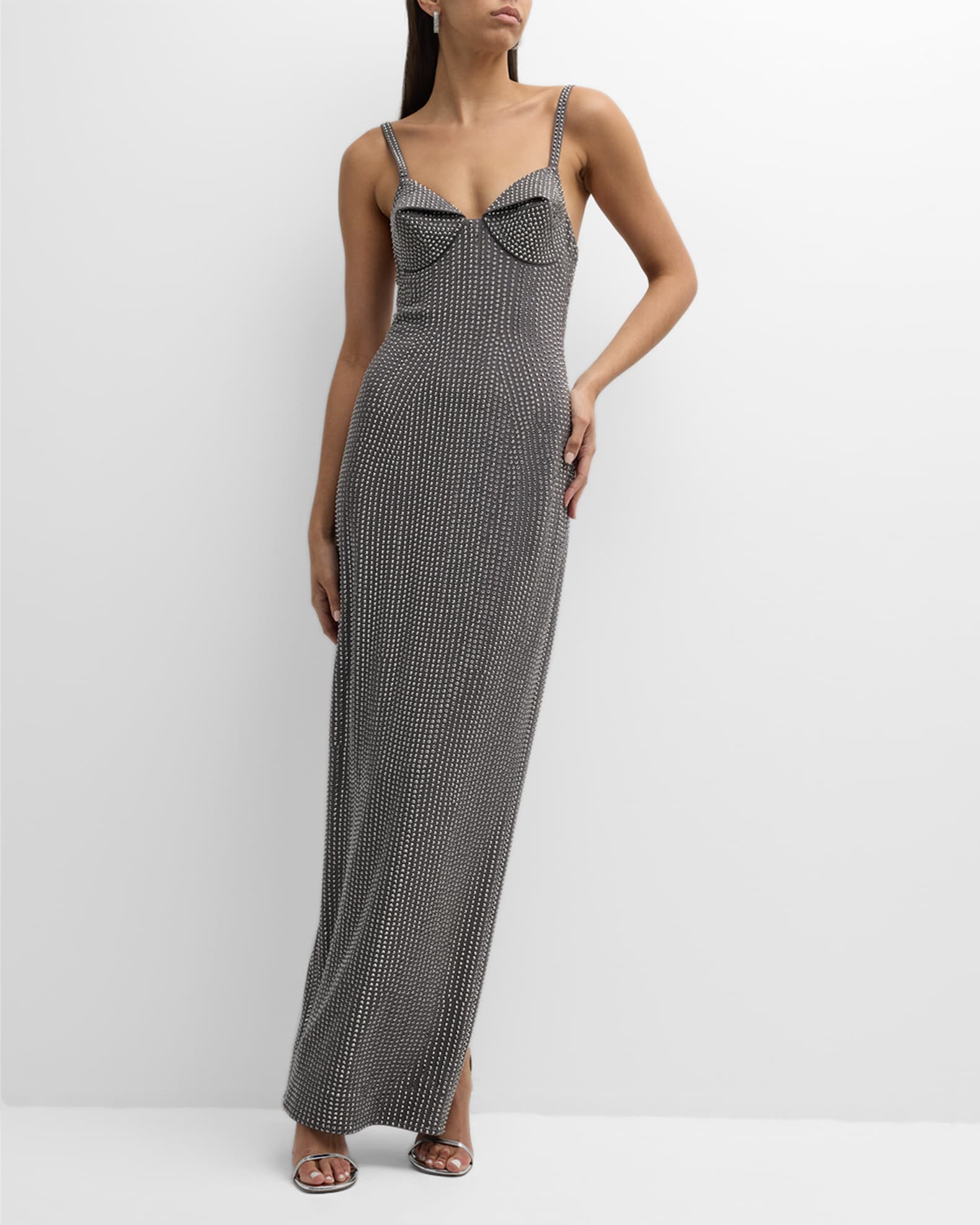 AREA Strass-Embellished Cone-Bustier Gown | Neiman Marcus