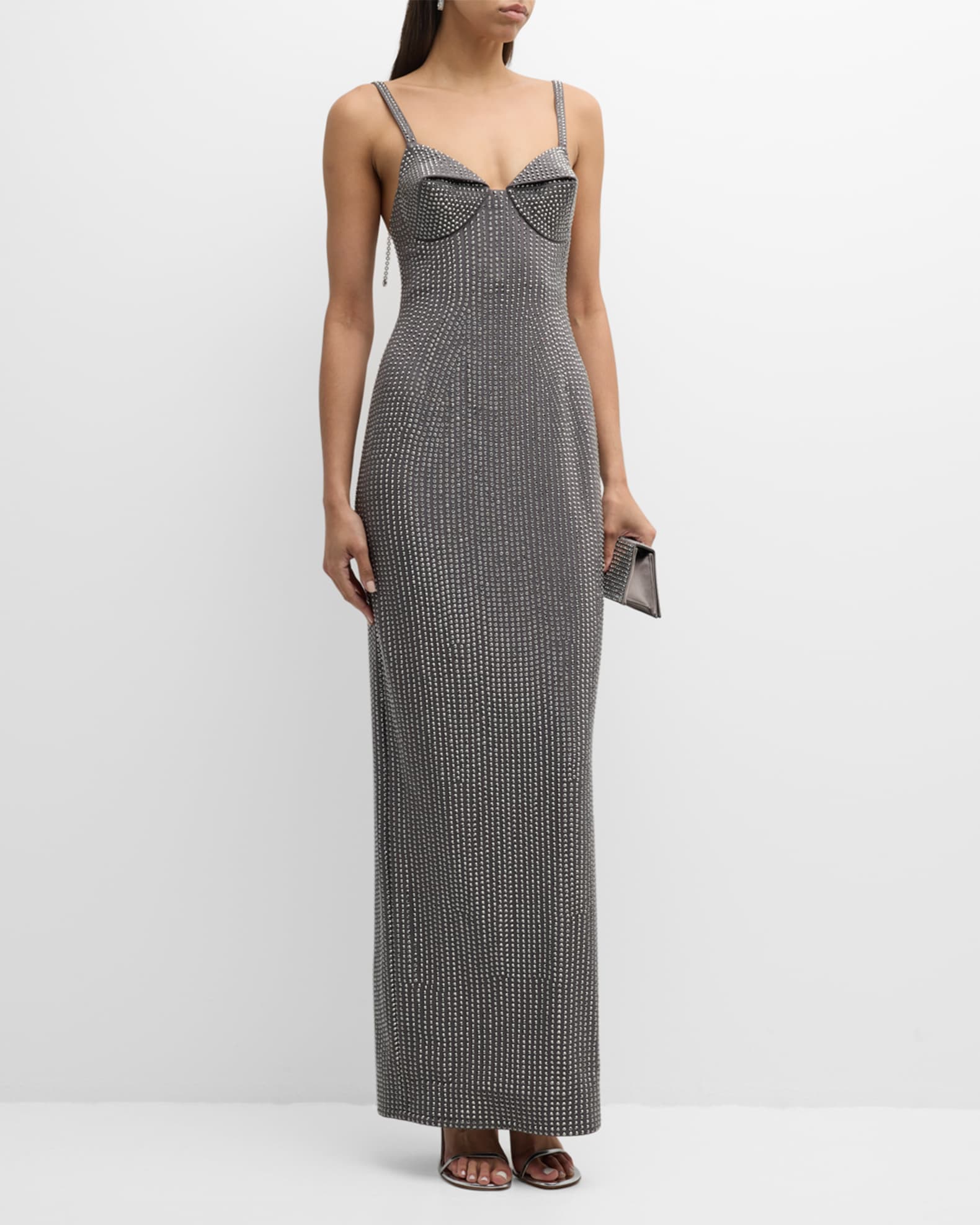 AREA Strass-Embellished Cone-Bustier Gown | Neiman Marcus
