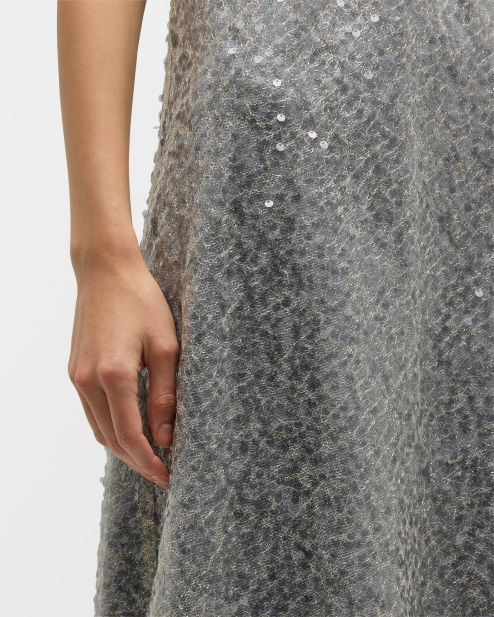 Vince Lucite Metallic Sequin Midi Slip Dress | Neiman Marcus