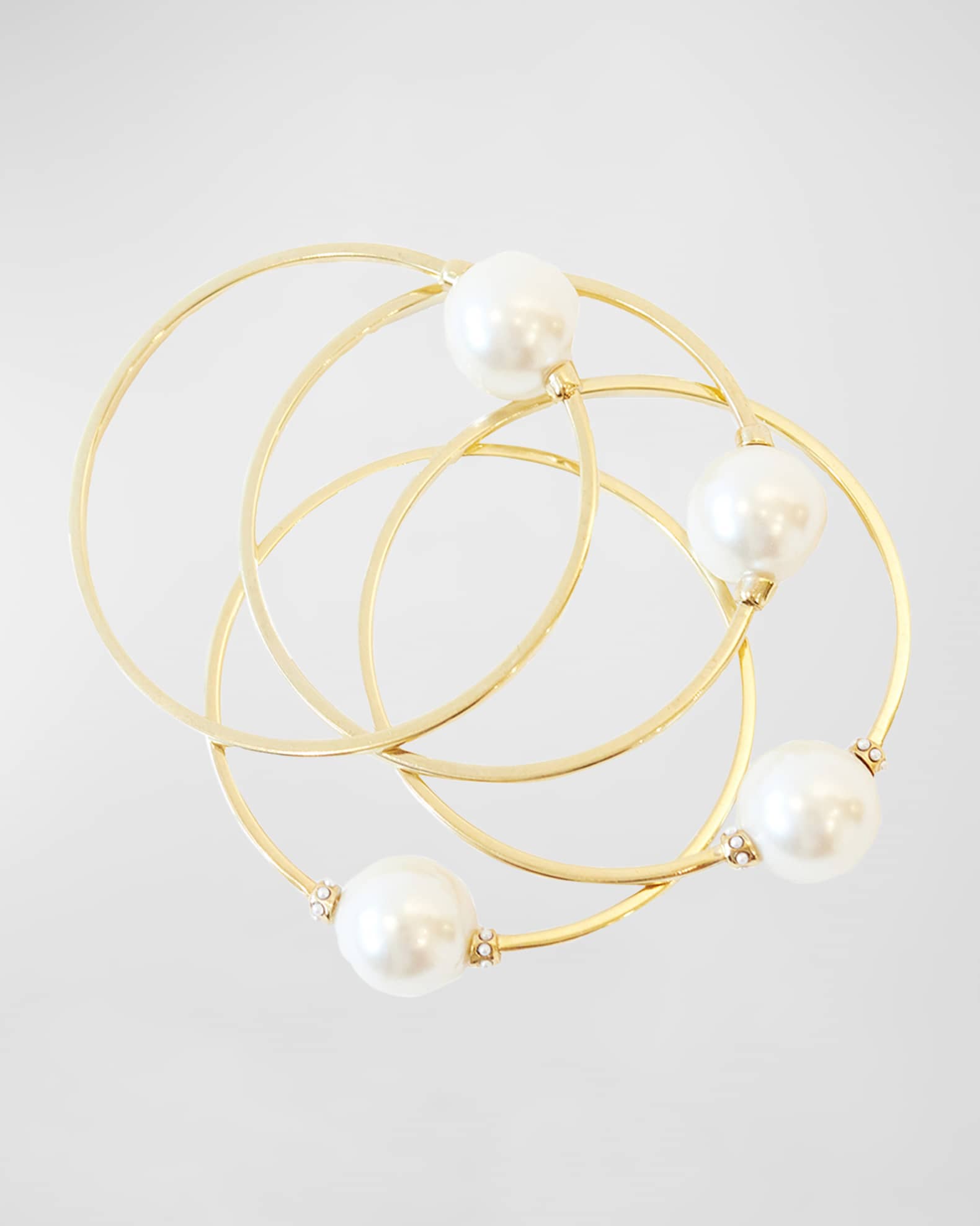 Oscar de la Renta Rolling Pearly Bangles, Set of 4 | Neiman Marcus