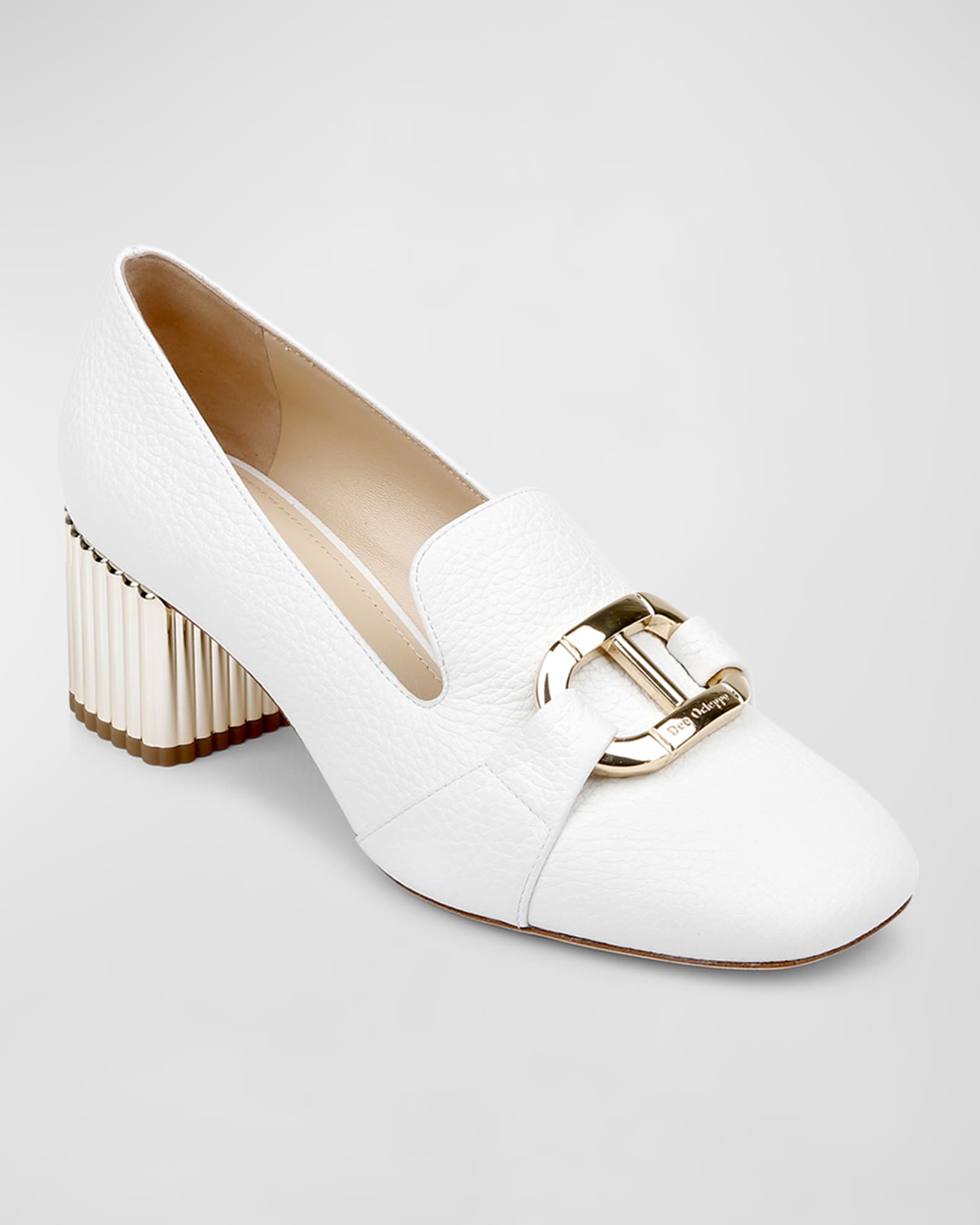 DEE OCLEPPO Michelle Leather Buckle Loafer Pumps | Neiman Marcus