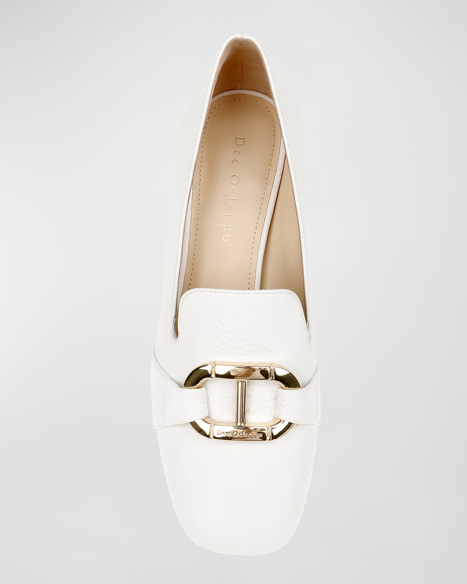 DEE OCLEPPO Michelle Leather Buckle Loafer Pumps | Neiman Marcus