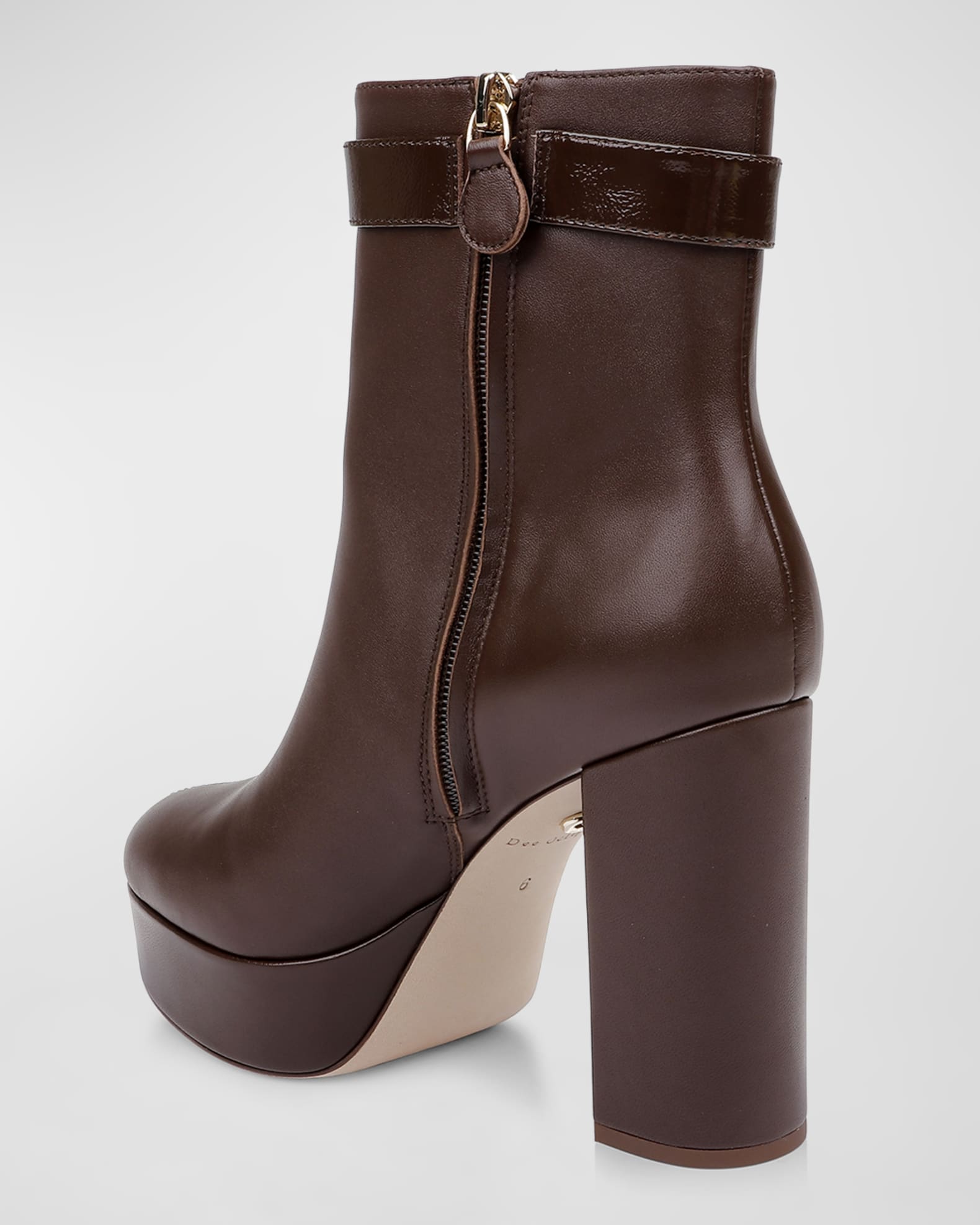 DEE OCLEPPO Mel Leather Buckle Platform Booties | Neiman Marcus