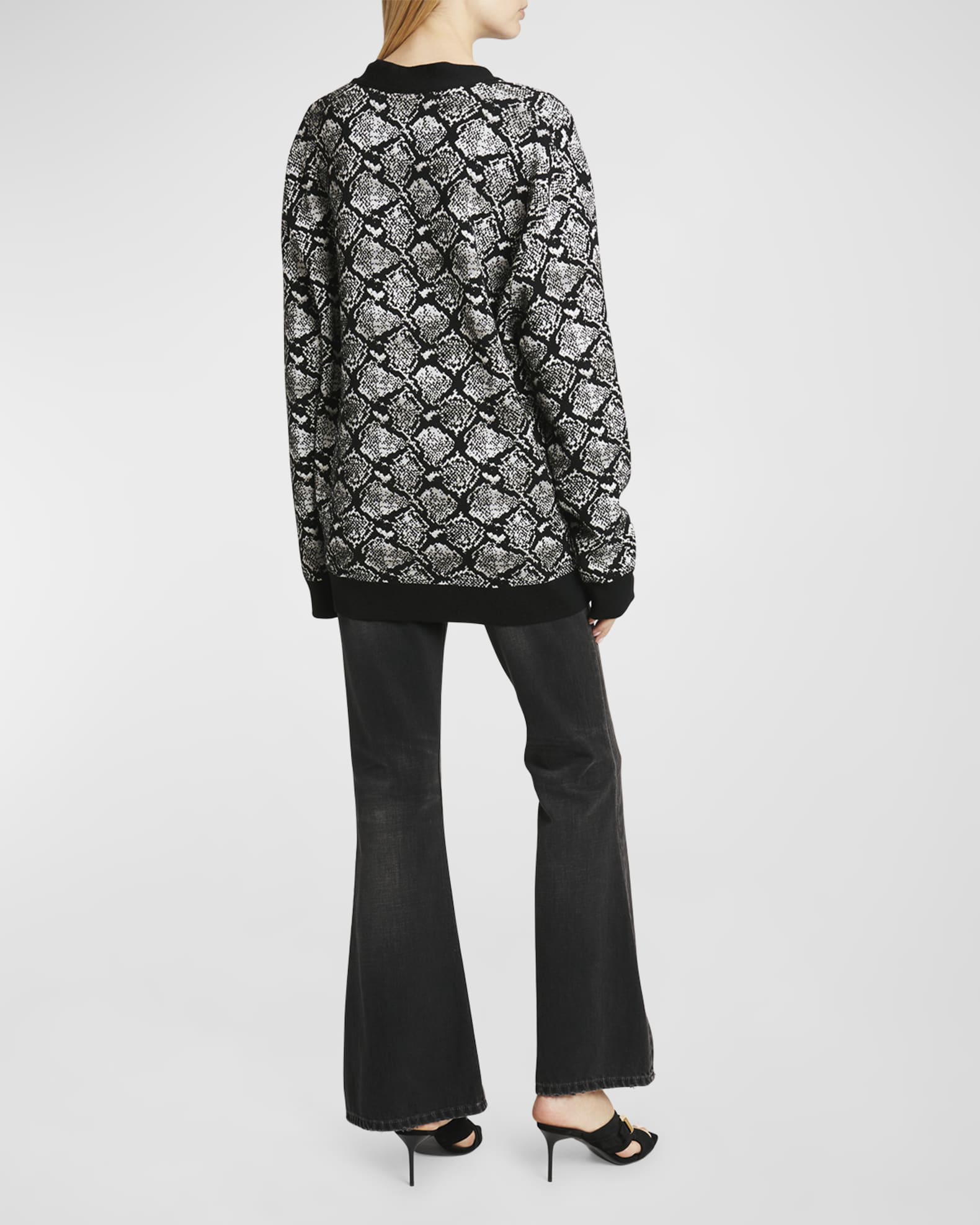 Balmain Python Wool Cardigan | Neiman Marcus