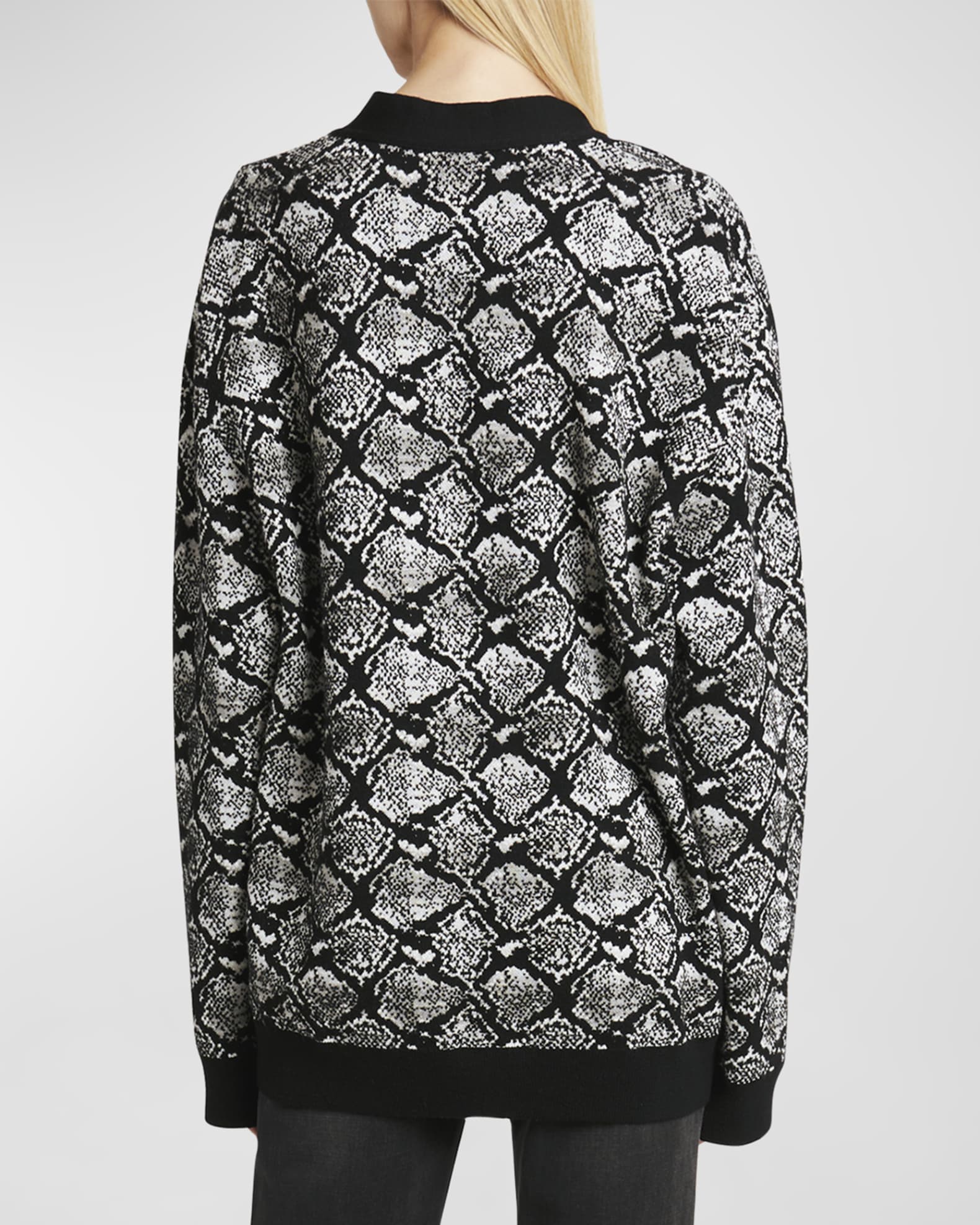 Balmain Python Wool Cardigan | Neiman Marcus