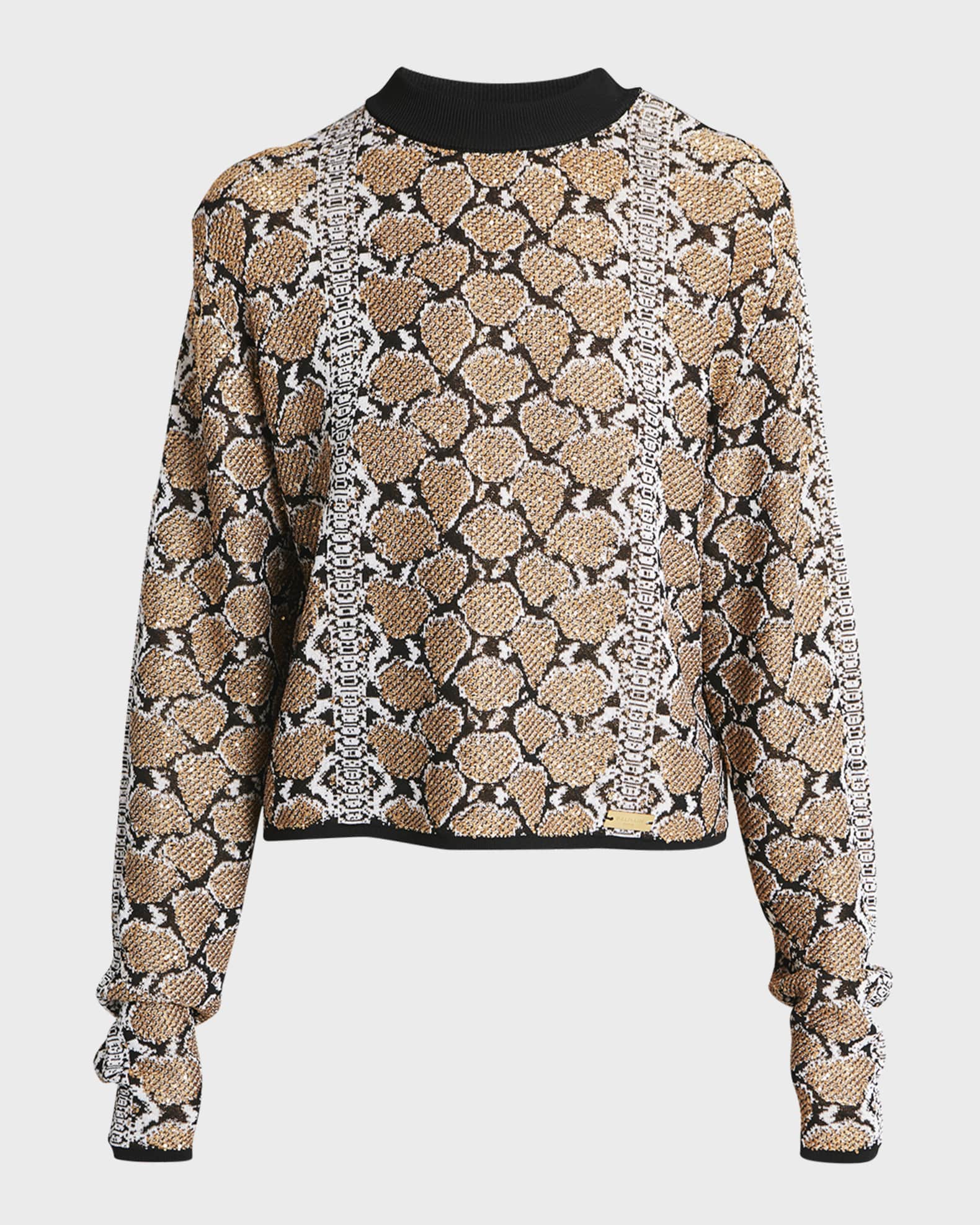 Balmain Python Knit Sweatshirt | Neiman Marcus