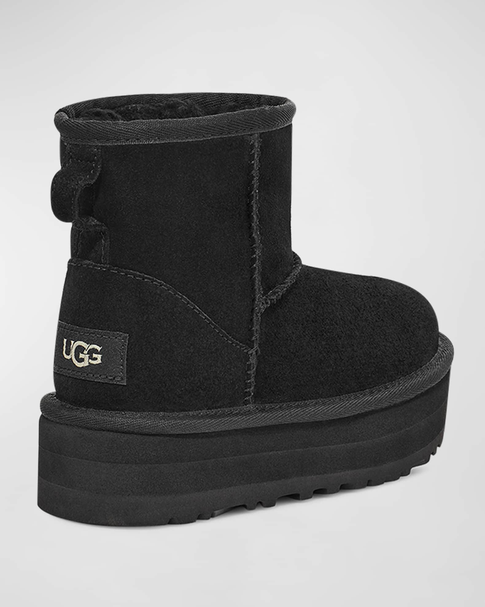 UGG Girl's Classic Mini Platform Suede Booties, Kids | Neiman Marcus