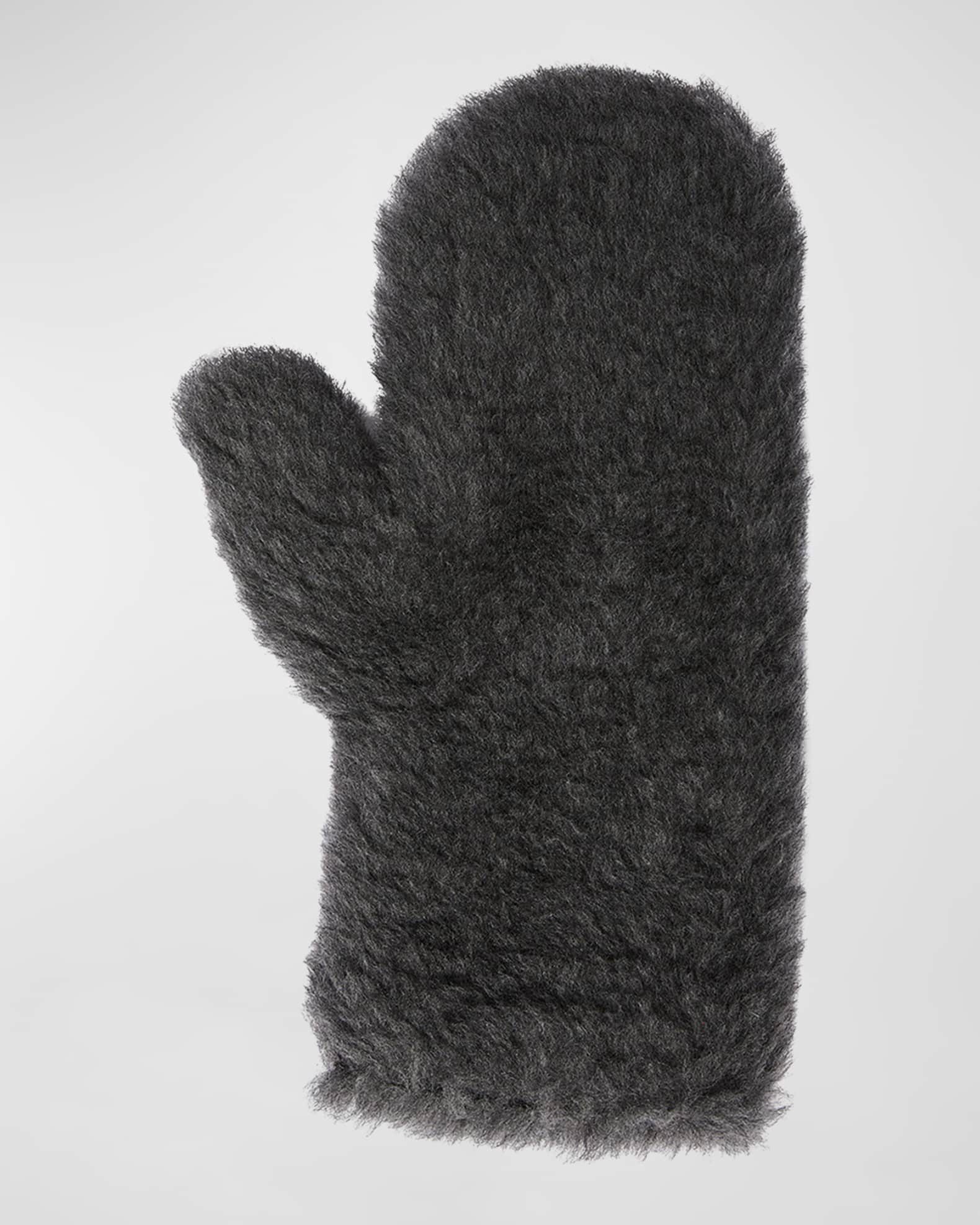 Max Mara Ombrato Teddy Mittens | Neiman Marcus