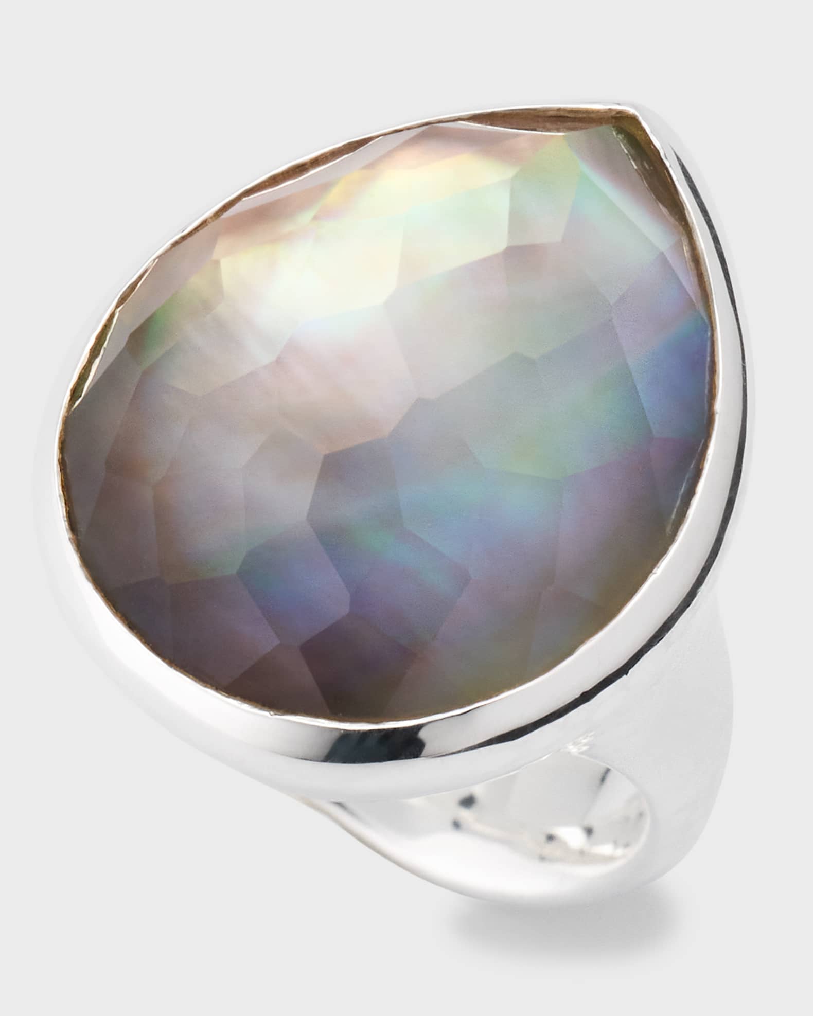 Ippolita 925 Rock Candy Teardrop Ring in Rock Crystal and Black Shell ...