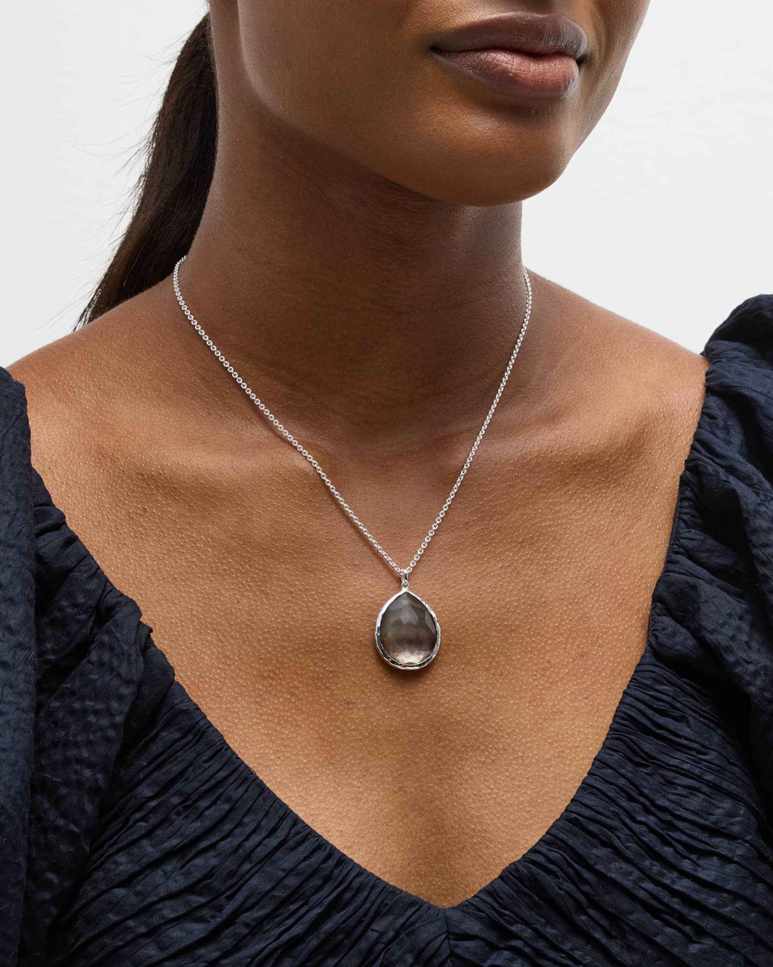 Ippolita 925 Rock Candy Large Teardrop Pendant Necklace in Black Shell ...