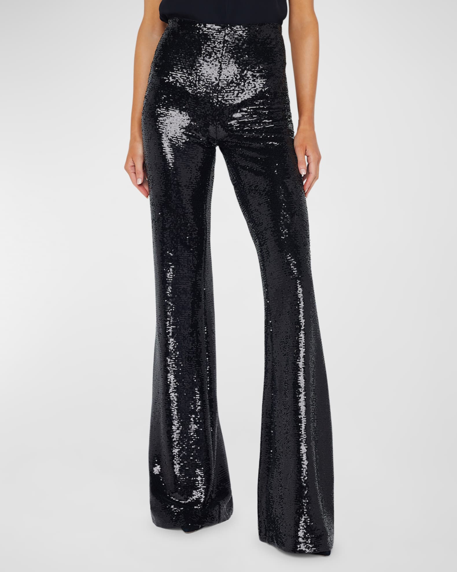 L'Agence Honor Sequined Flare Pants | Neiman Marcus