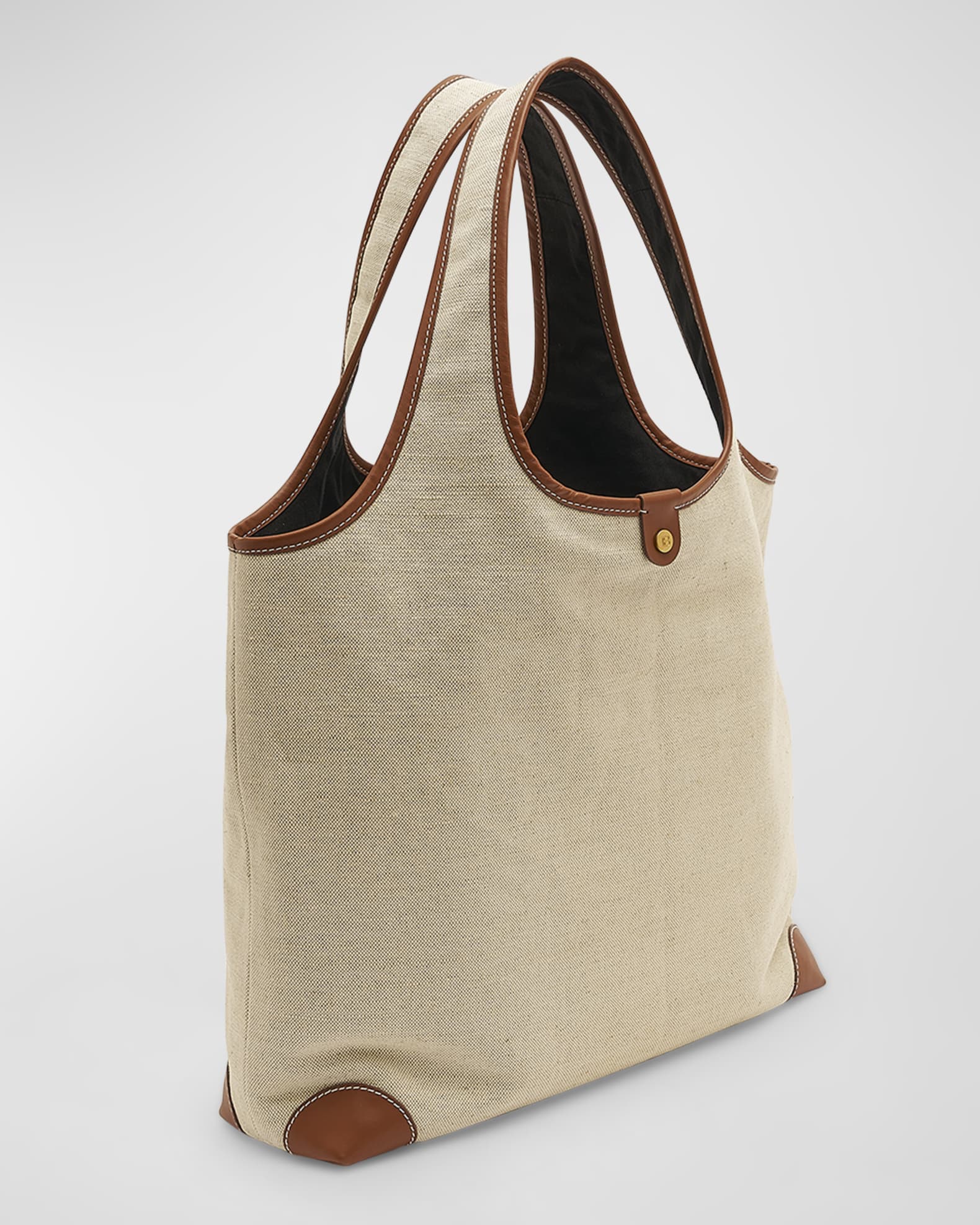 Balmain B Army Grocery Tote Bag in Canvas with Leather Handle | Neiman ...