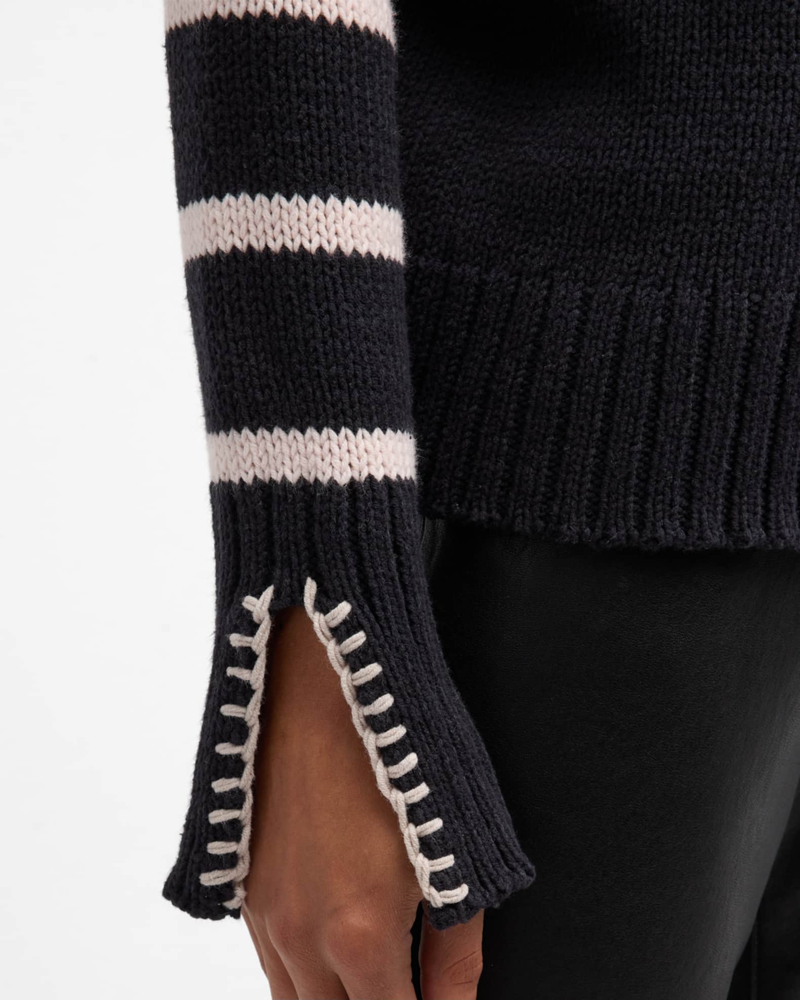 Lisa Todd Collar Call Embroidered Sailor Sweater | Neiman Marcus