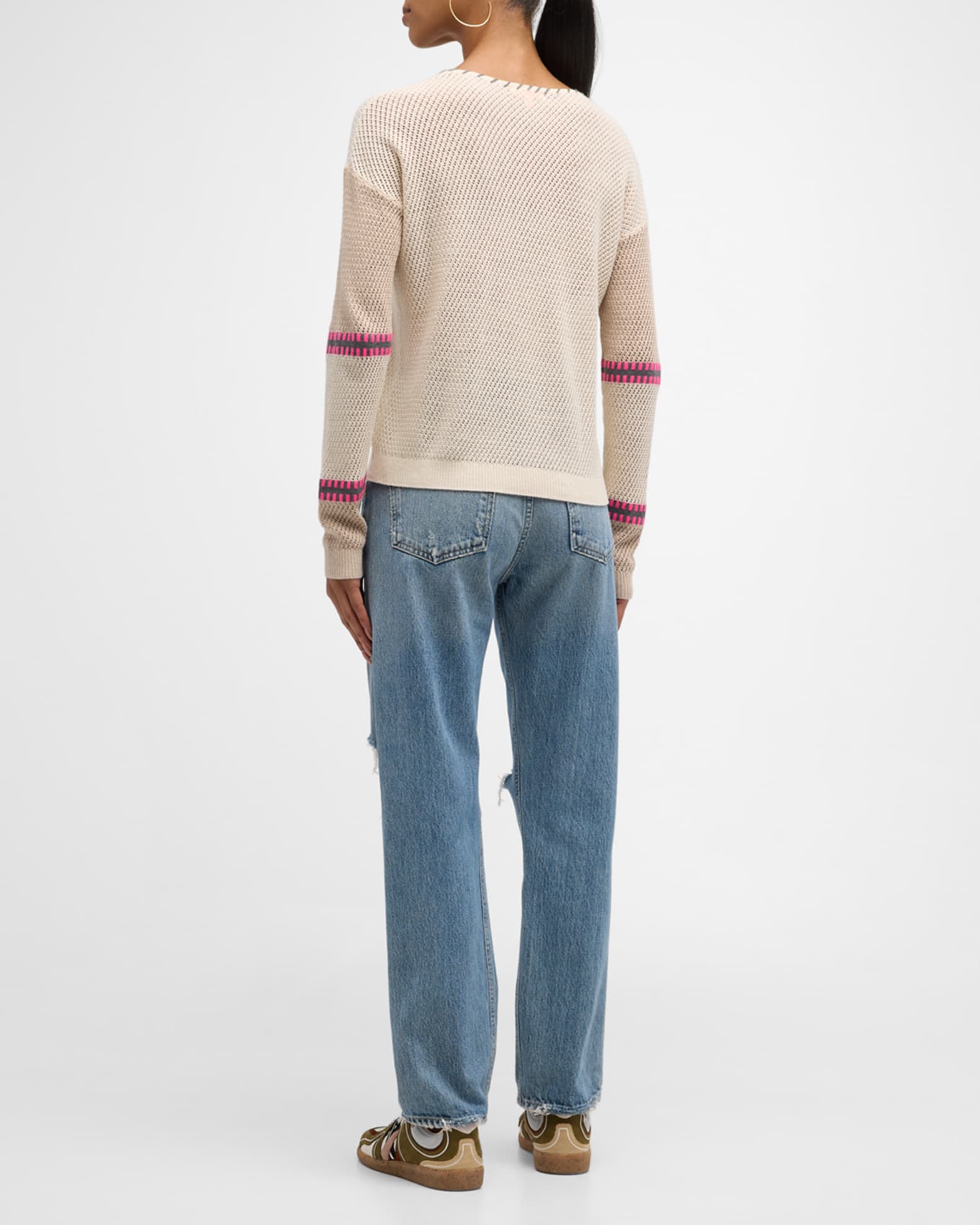 Lisa Todd Arm-Our Pointelle Knit Whipstitch Pullover | Neiman Marcus