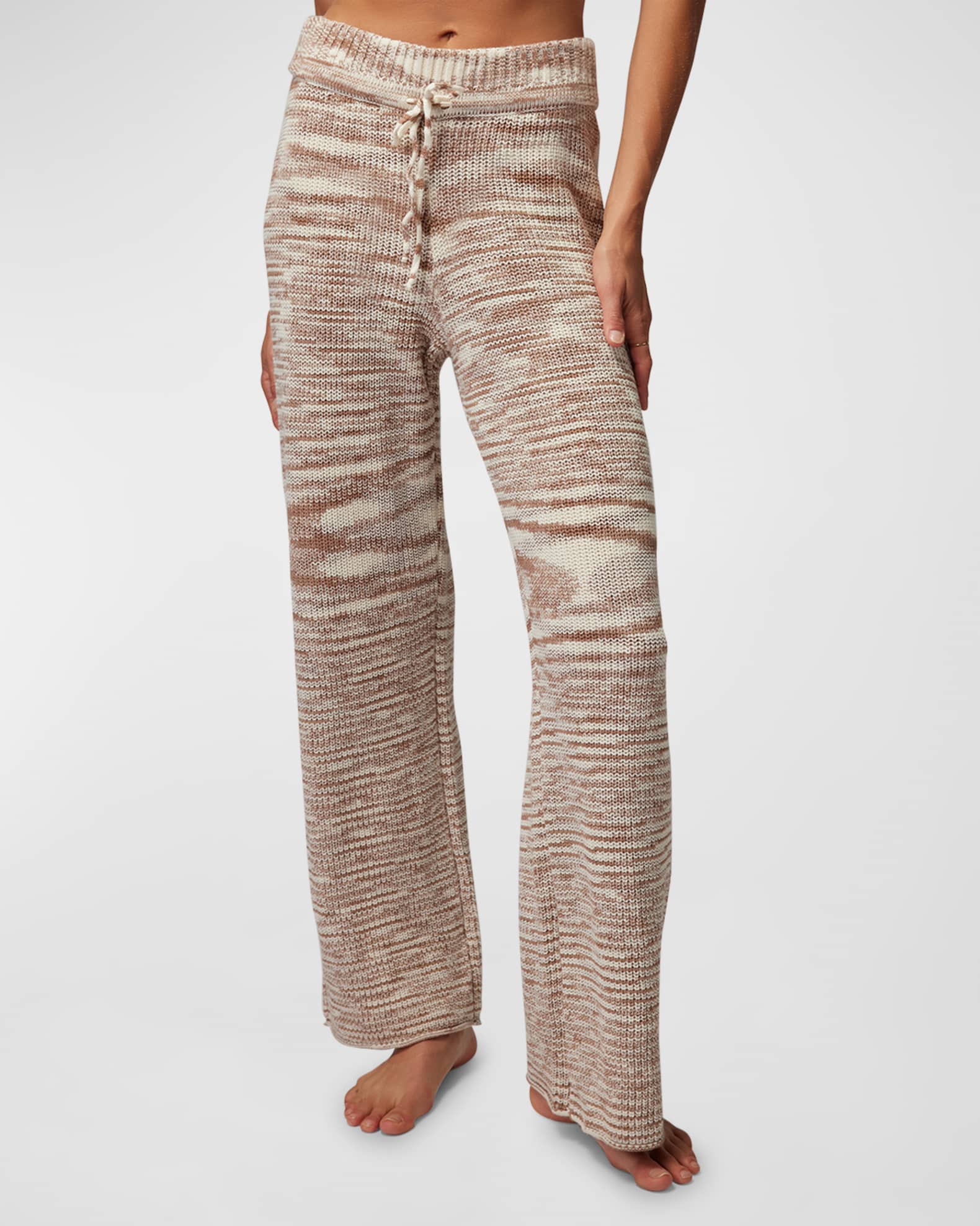 Spiritual Gangster Space Dye Jordana Wide-Leg Knit Pants | Neiman Marcus