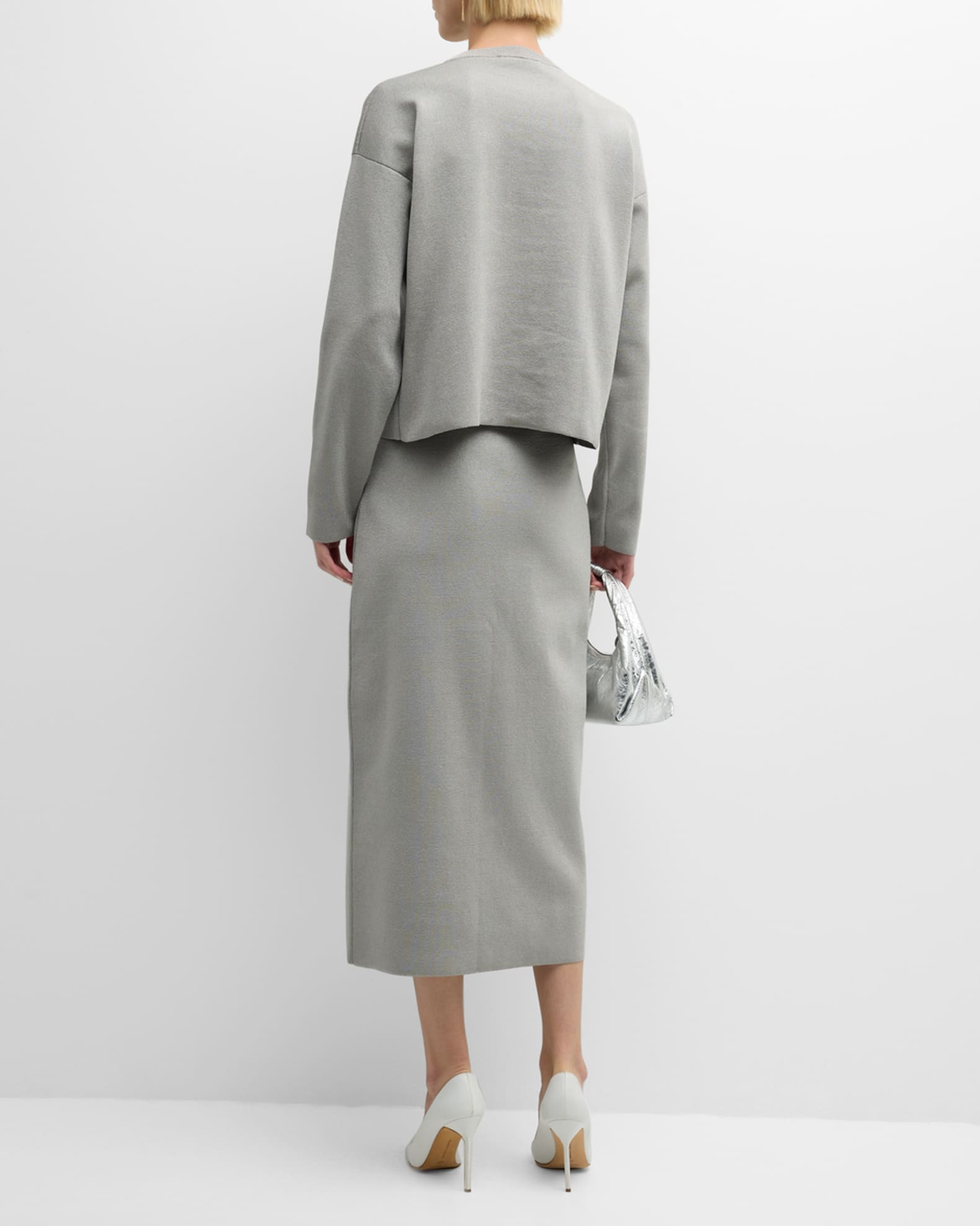 FABIANA FILIPPI Double-Knit Straight Midi Skirt | Neiman Marcus