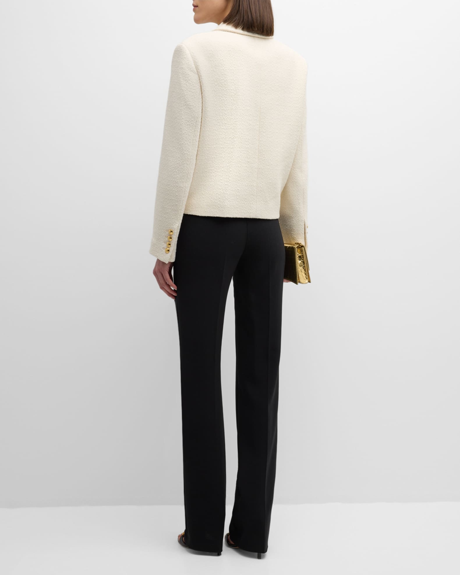 Nili Lotan Paloma 4 Brass Button Flap-Pockets Boucle Jacket | Neiman Marcus