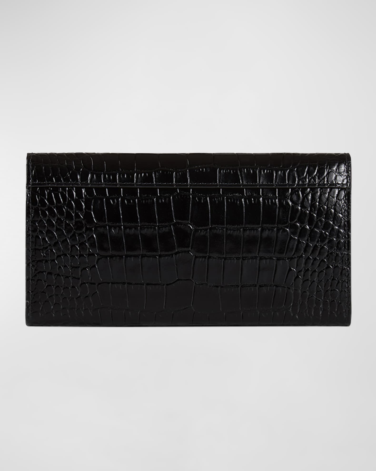 STRATHBERRY Multrees Croc-Embossed Wallet on Chain | Neiman Marcus