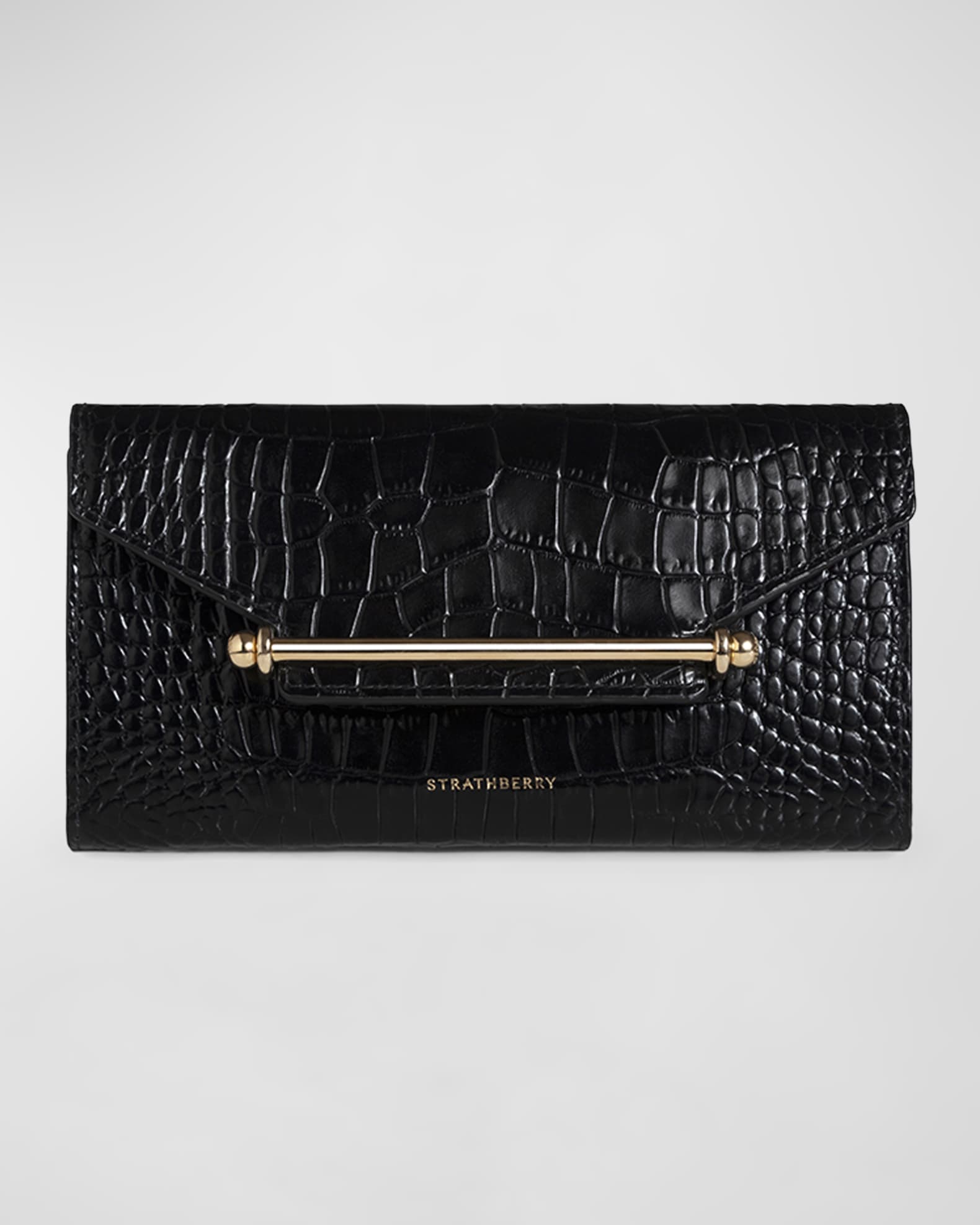 STRATHBERRY Multrees Croc-Embossed Wallet on Chain | Neiman Marcus