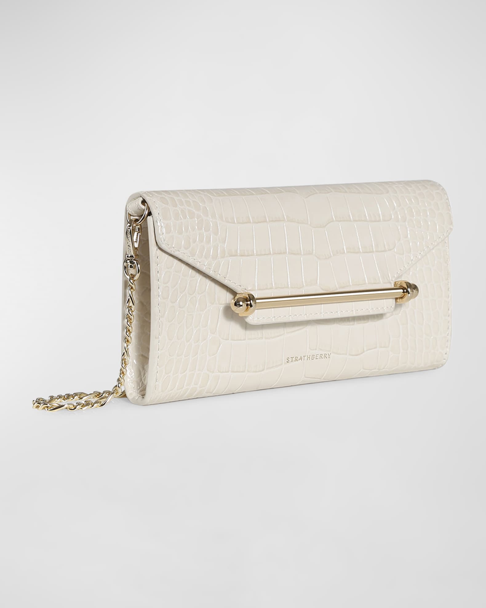 Multrees Croc-Embossed Wallet on Chain | Neiman Marcus