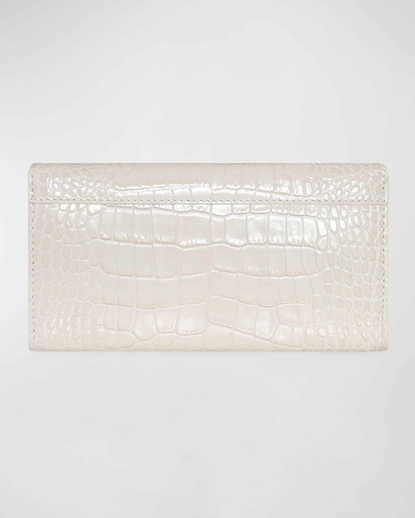 Multrees Croc-Embossed Wallet on Chain | Neiman Marcus