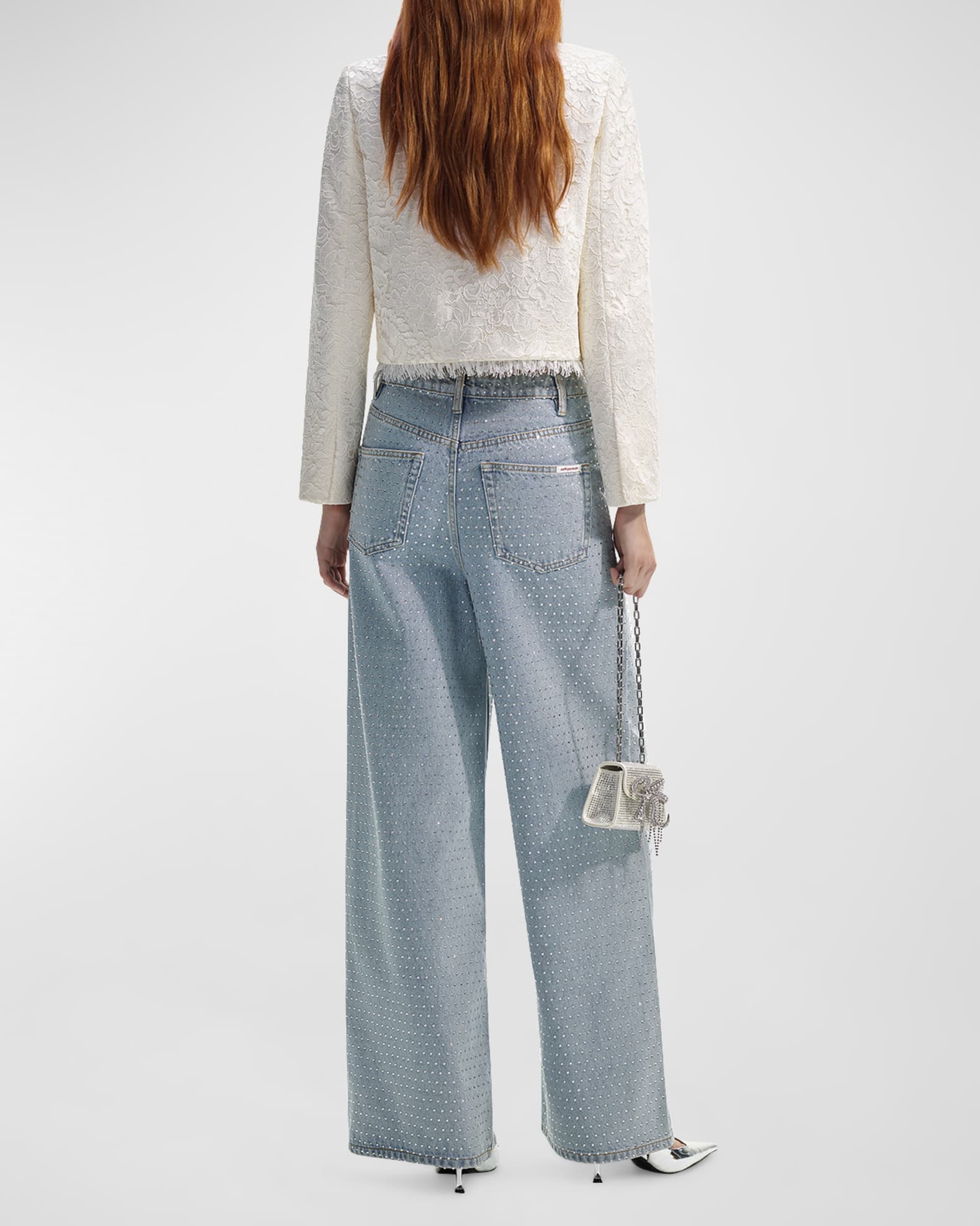 Self-Portrait Floral Cord Lace Crop Jacket | Neiman Marcus