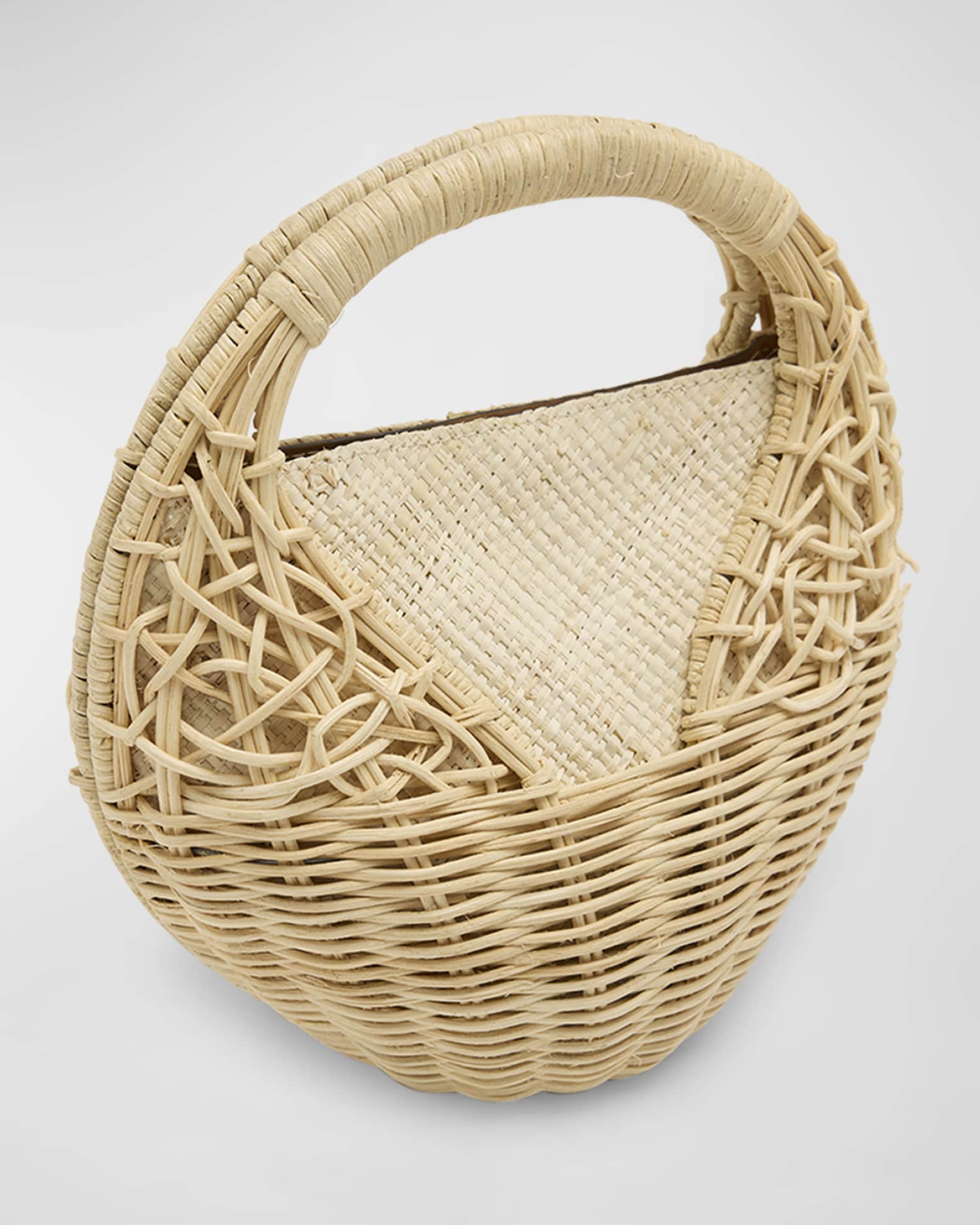 Ulla Johnson Sea Shell Straw Basket Top-Handle Bag | Neiman Marcus