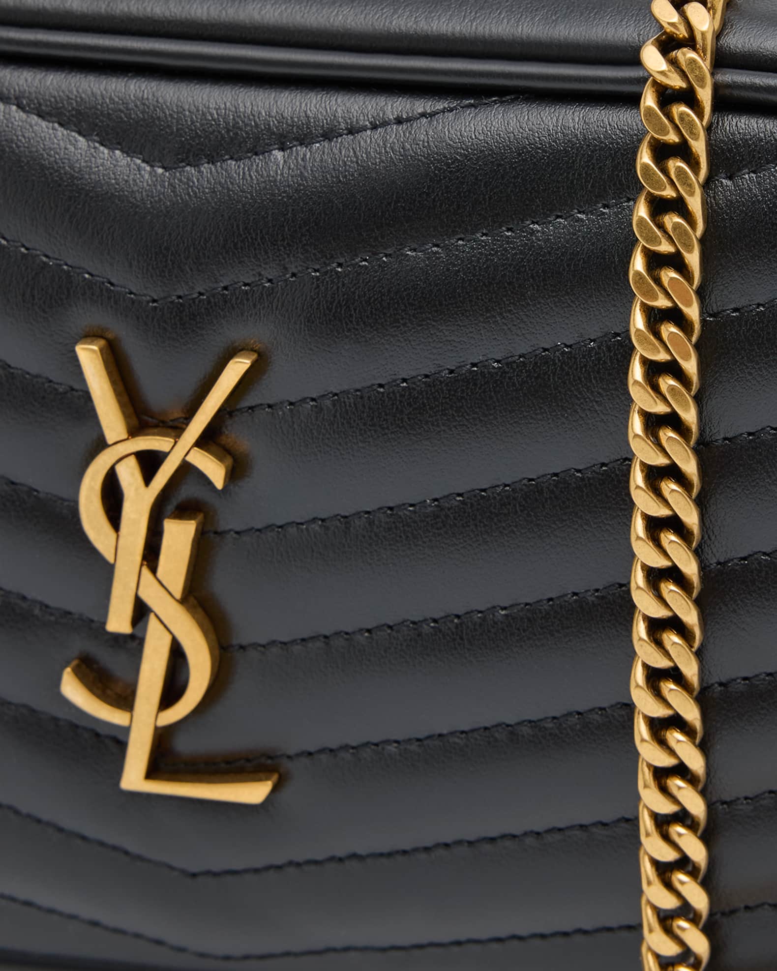 Saint Laurent Lou Mini YSL Camera Bag in Smooth Quilted Leather ...