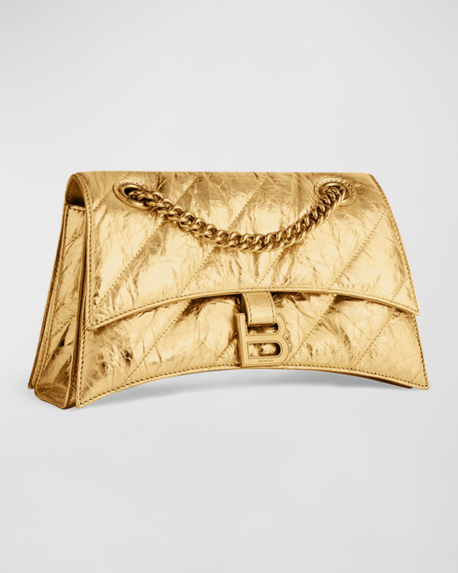 Balenciaga Crush Small Chain Bag Metallized Quilted | Neiman Marcus