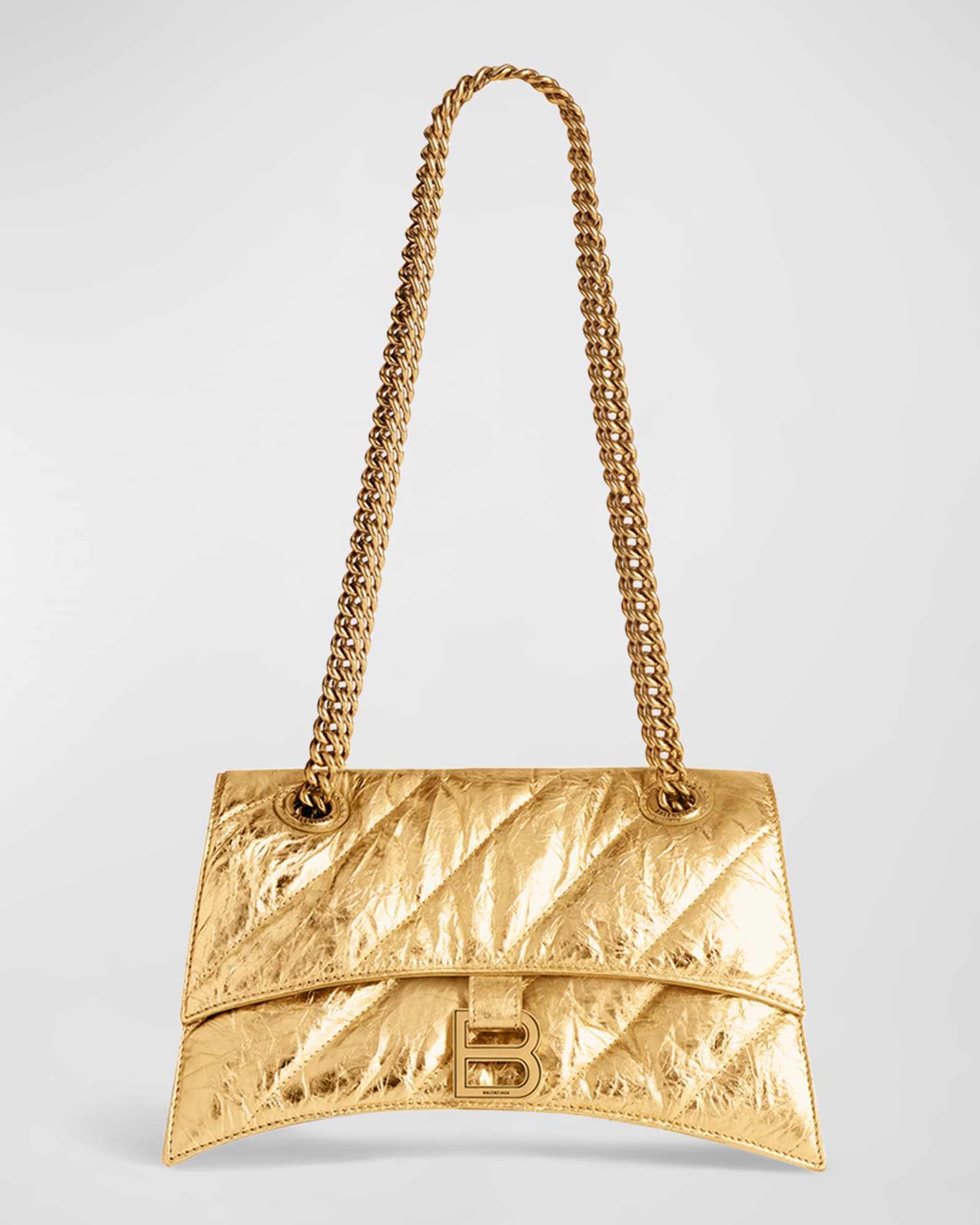 Balenciaga Crush Small Chain Bag Metallized Quilted | Neiman Marcus