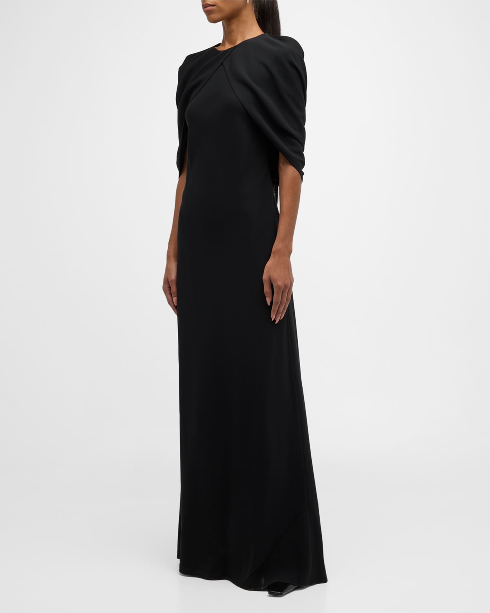 Lafayette 148 New York Bias-Cut A-Line Shawl Gown | Neiman Marcus