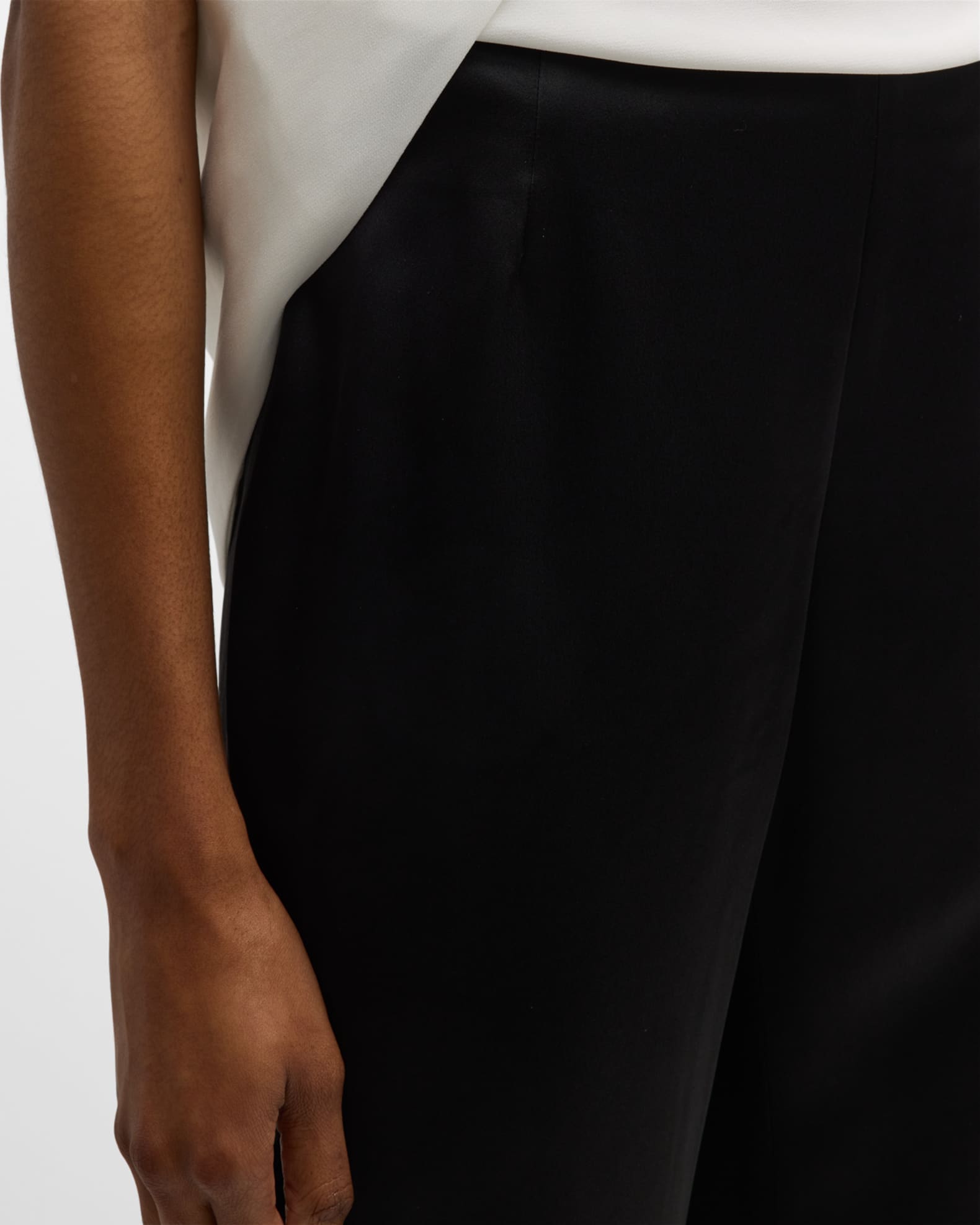 Lafayette 148 New York Stanton Cropped Slit Hem Pants | Neiman Marcus