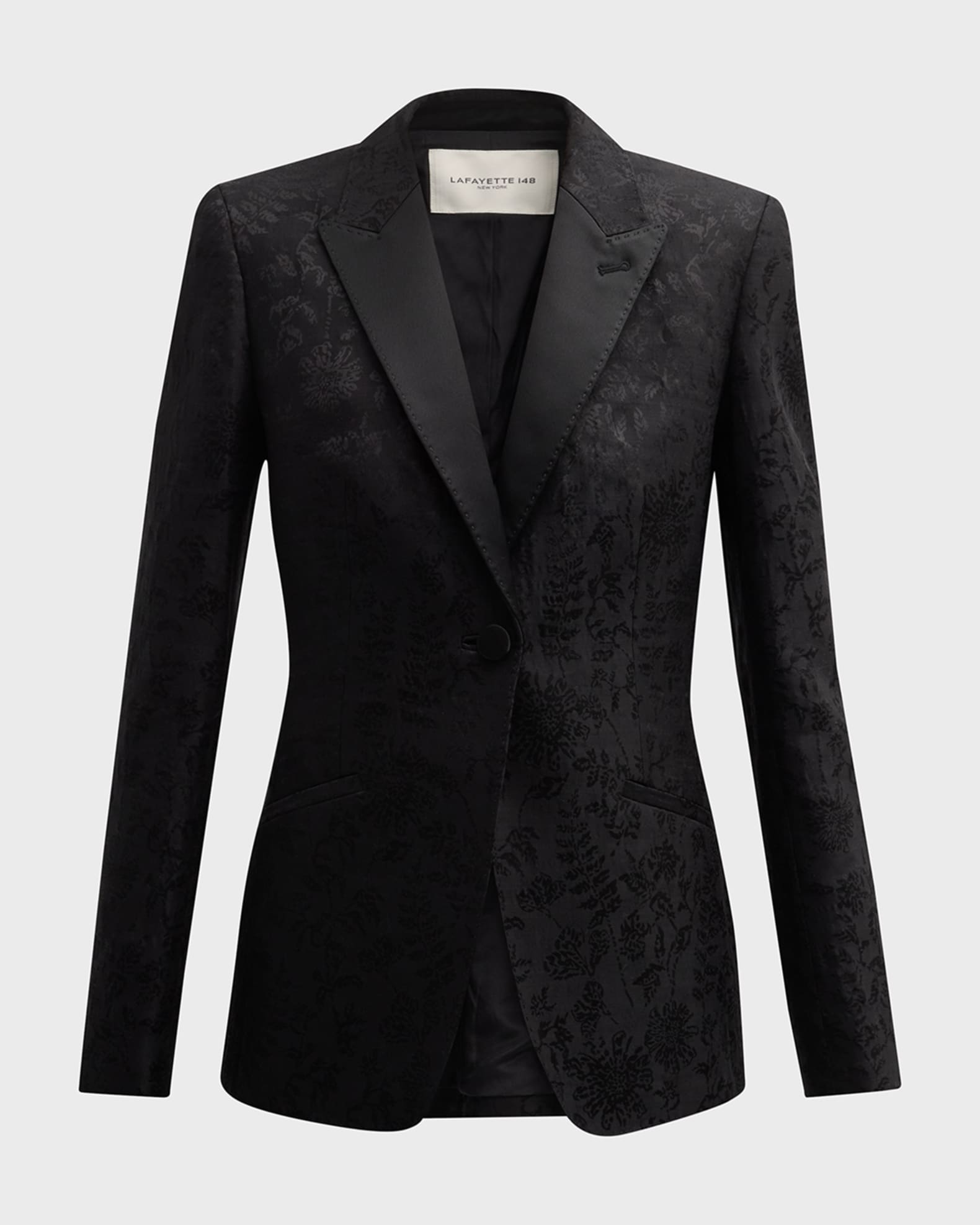Lafayette 148 New York Floral-Print Single-Button Blazer | Neiman Marcus