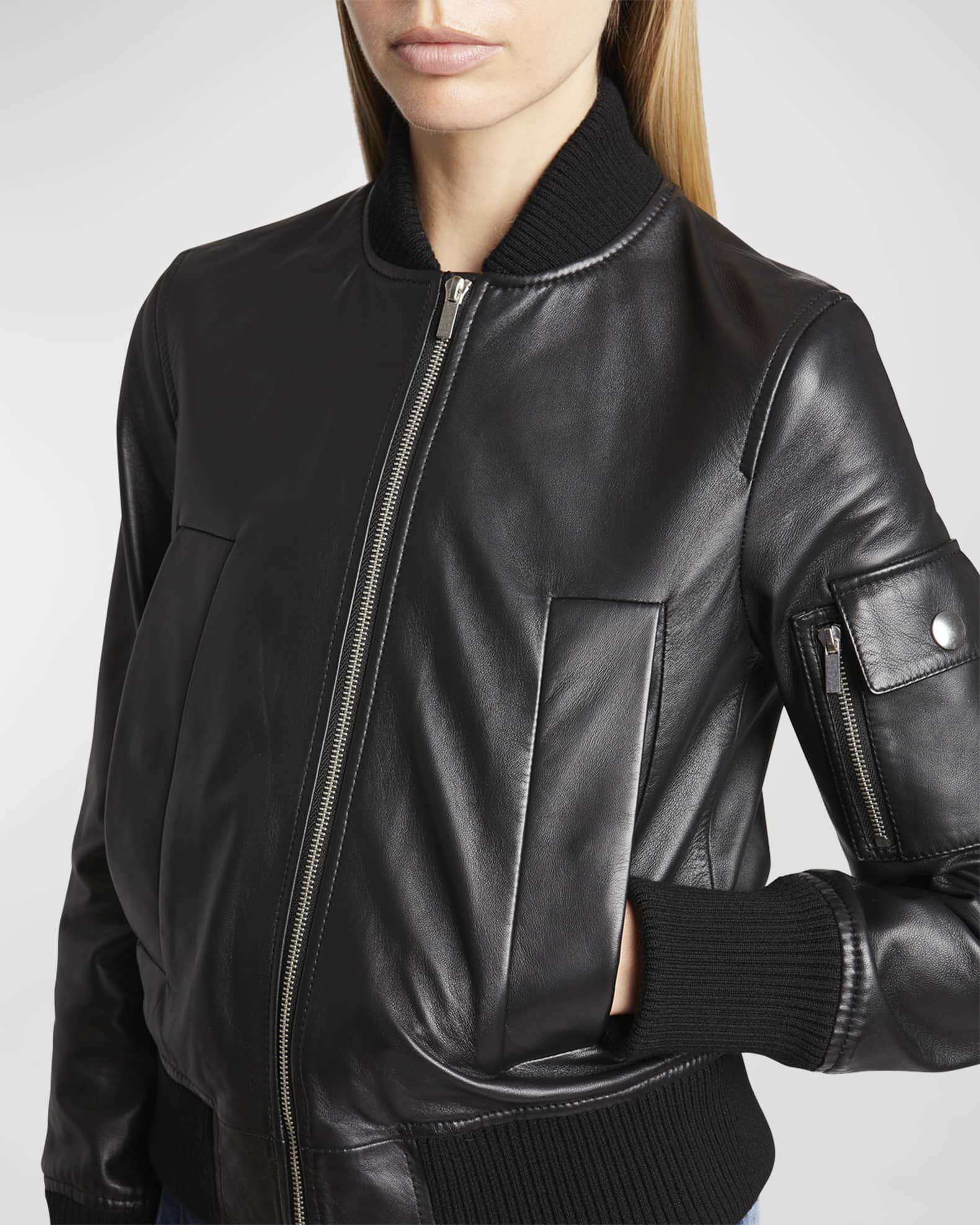 Proenza Schouler White Label Mika Leather Bomber Jacket | Neiman Marcus