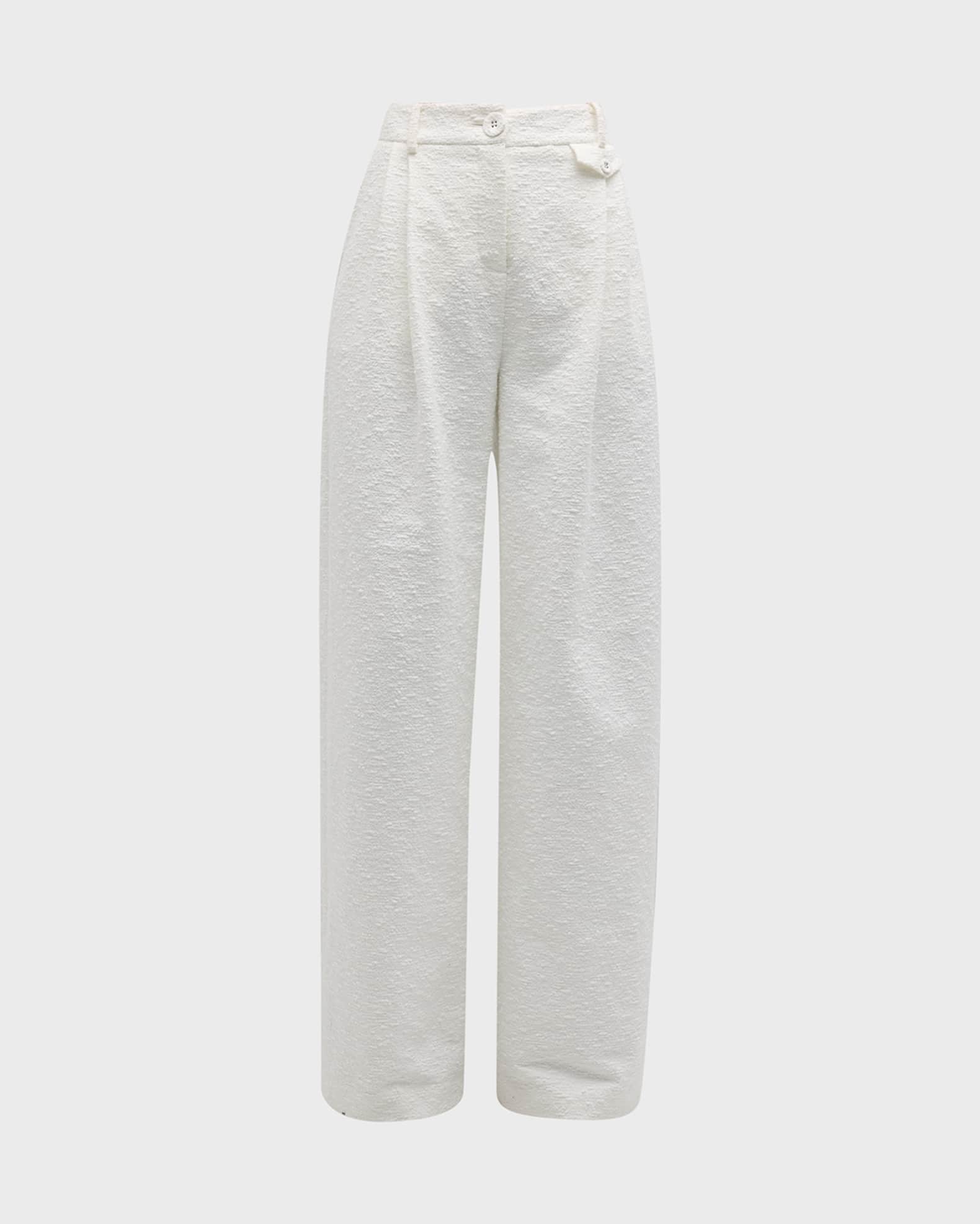 Anna Quan Nico Pleated Straight-Leg Pants | Neiman Marcus