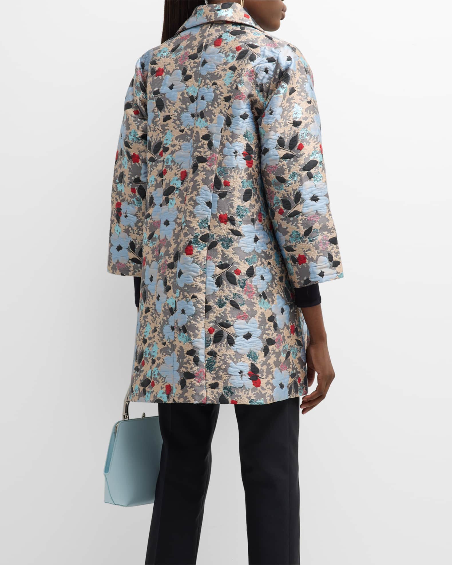 Frances Valentine Cornelia Open-Front Floral Jacquard Jacket | Neiman ...
