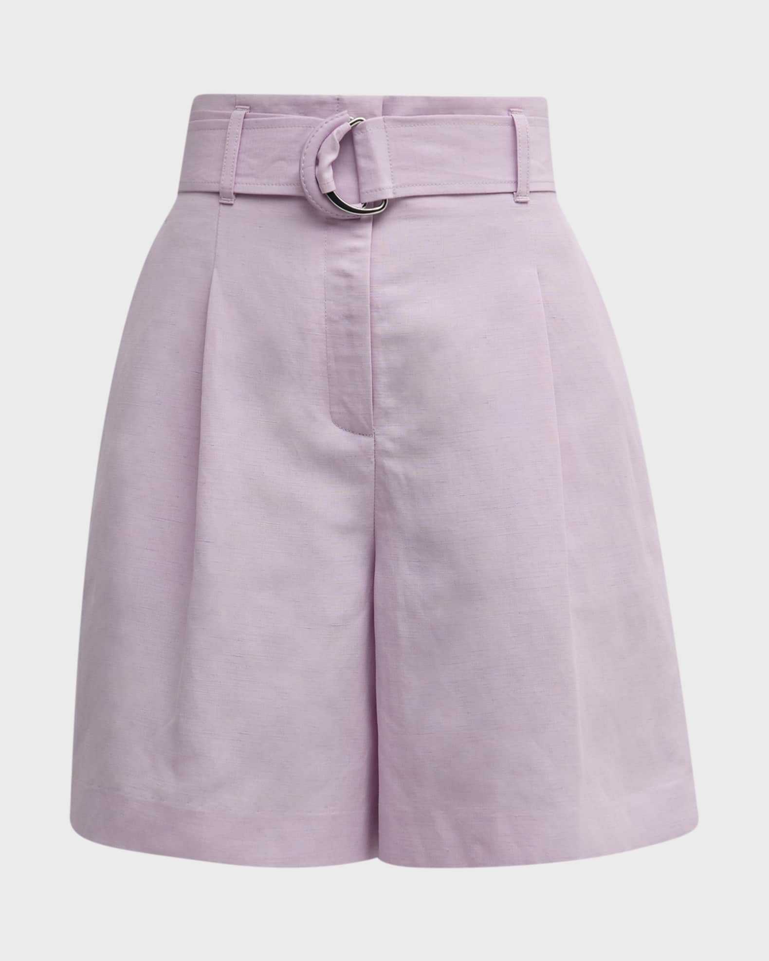Lafayette 148 New York Degraw Pleated Wide-Leg Shorts | Neiman Marcus