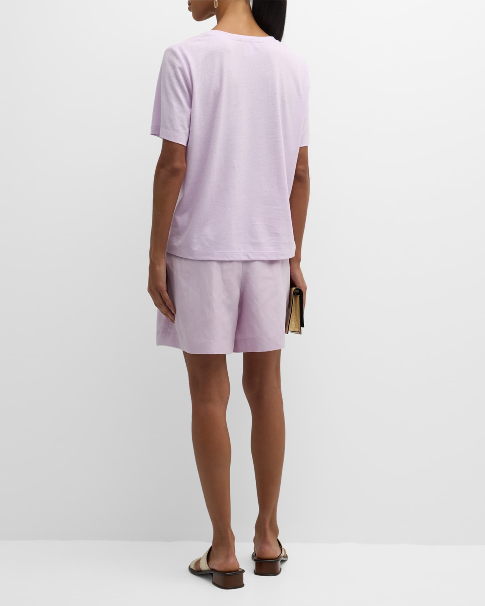 Lafayette 148 New York Degraw Pleated Wide-Leg Shorts | Neiman Marcus