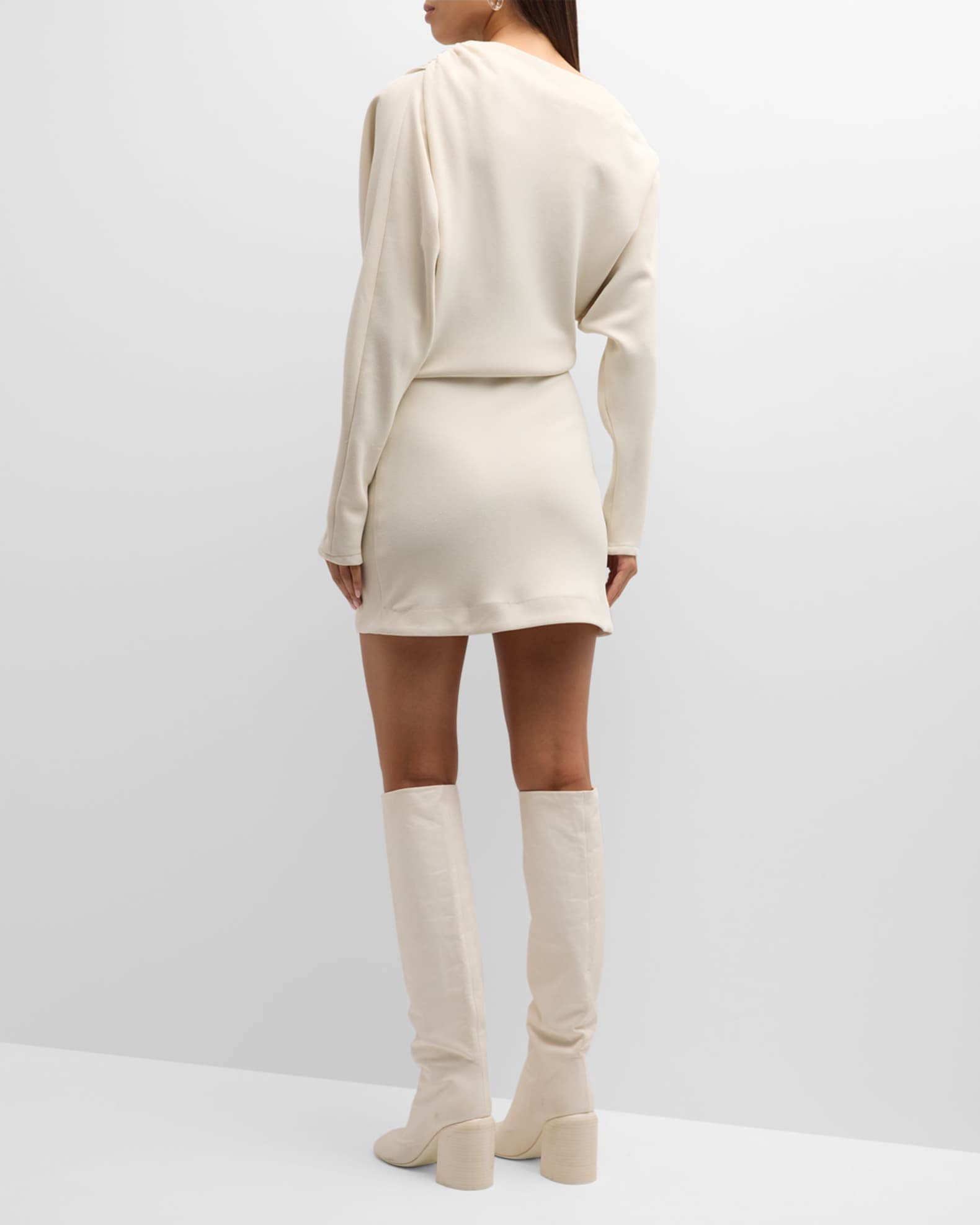 Wynn Hamlyn Holly Crepe Long-Sleeve Mini Dress | Neiman Marcus